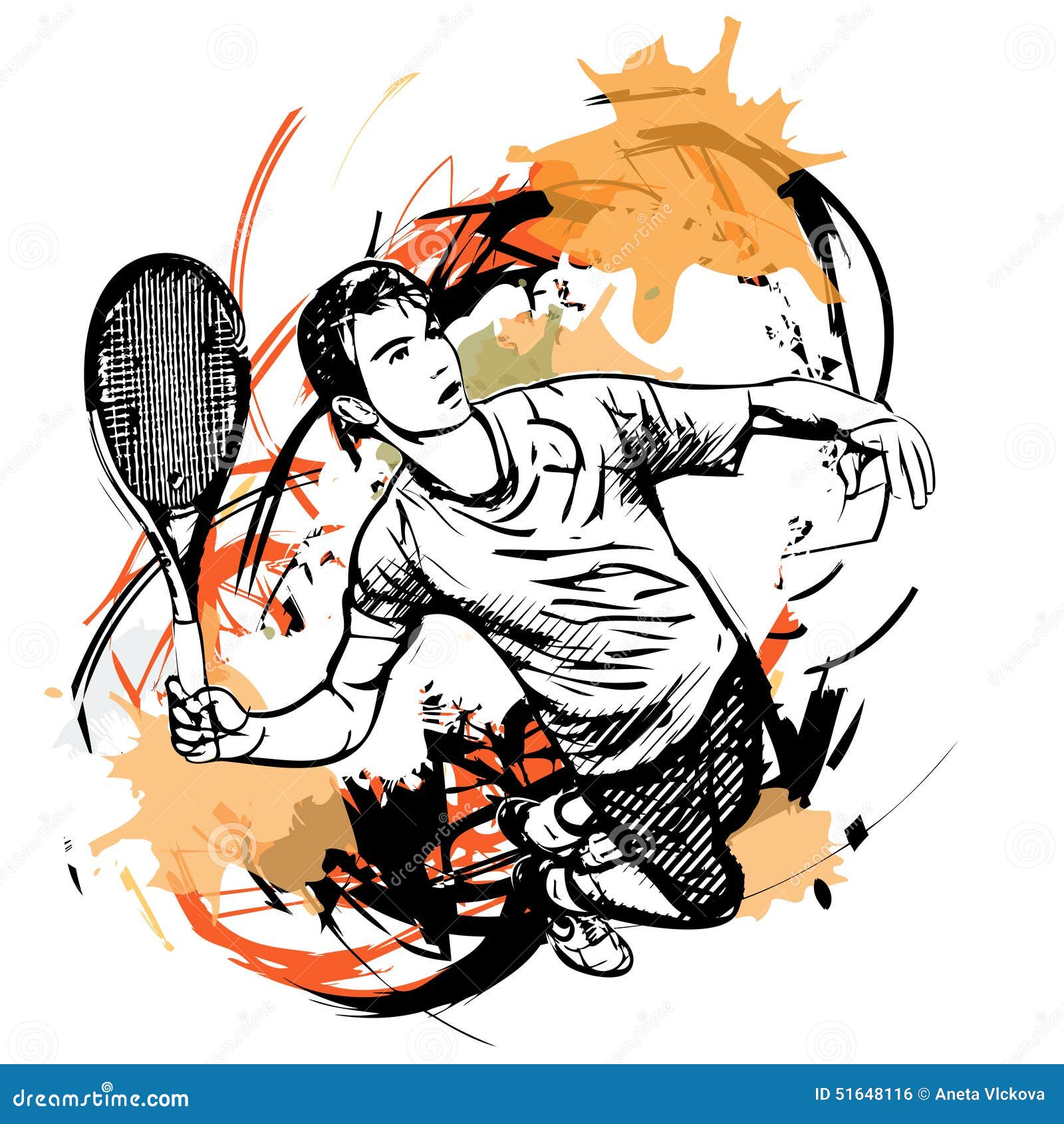 Tennis player stock vector. Illustration of serve, slam - 51648116