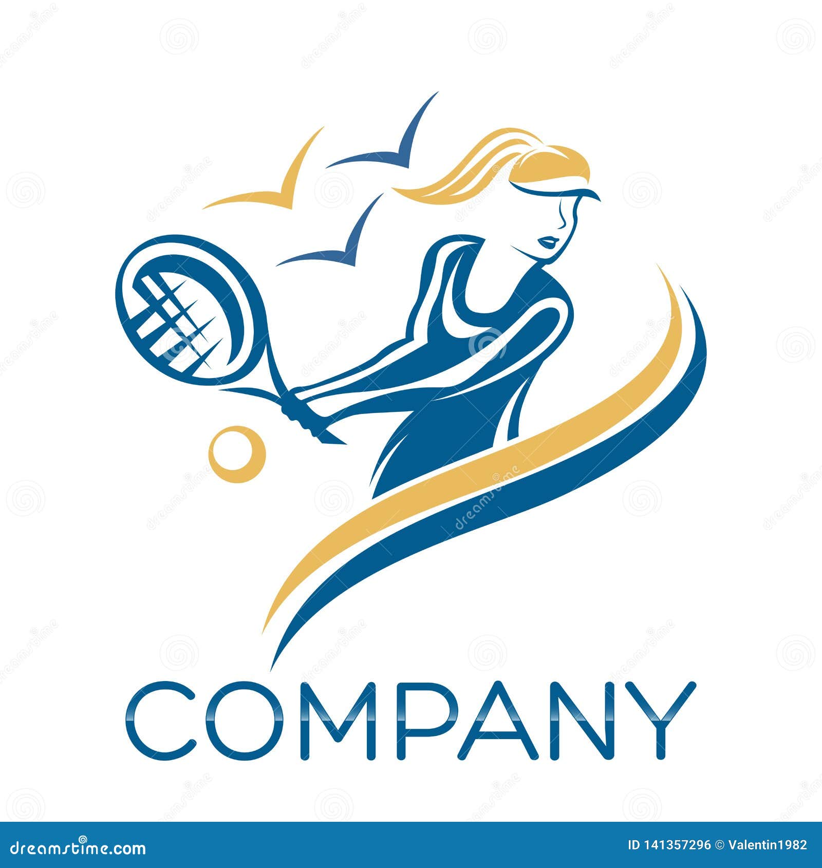 Tennis Player Logo. Vector Illustration. Stock Vector - Illustration of ...