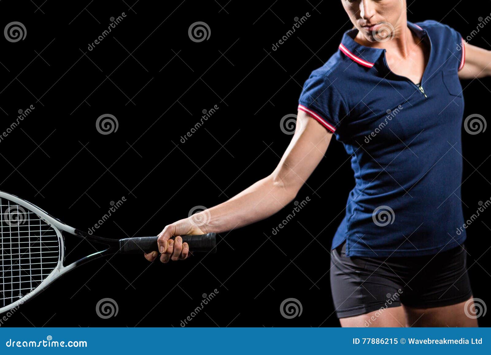 Tennis Player Playing Tennis with a Racket Stock Image - Image of black ...