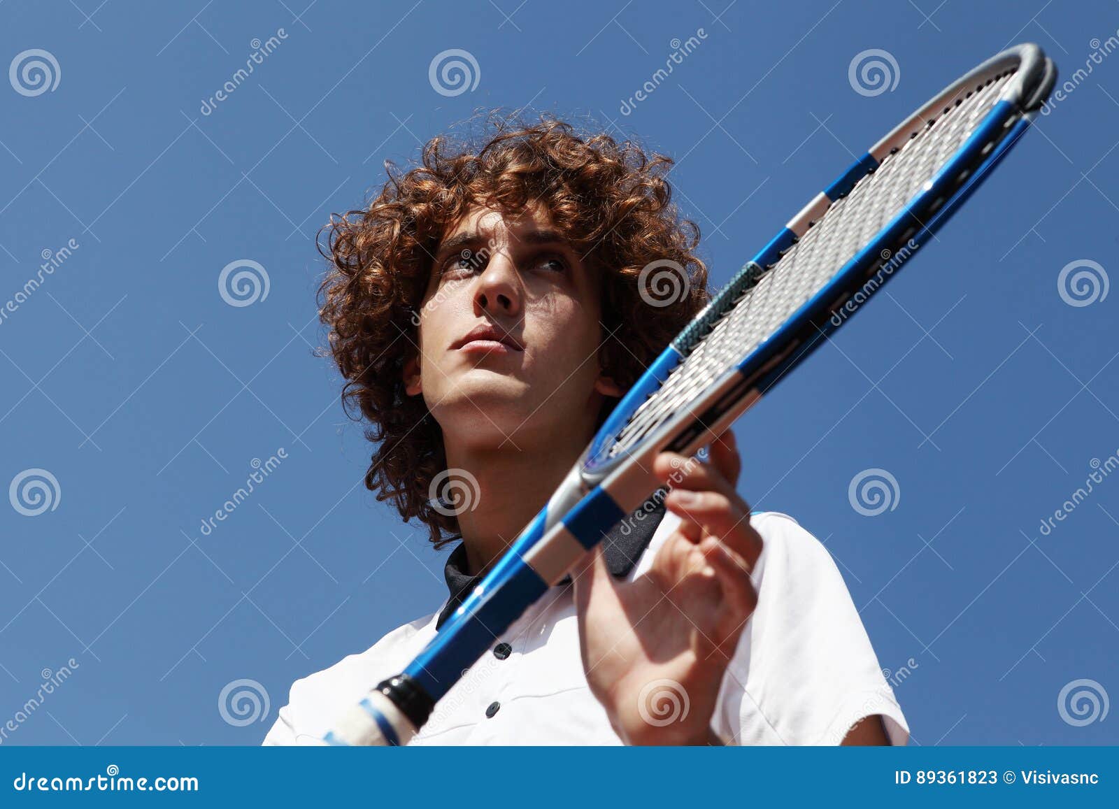 Tennis Player with Racket during a Match Game Stock Image - Image of ...