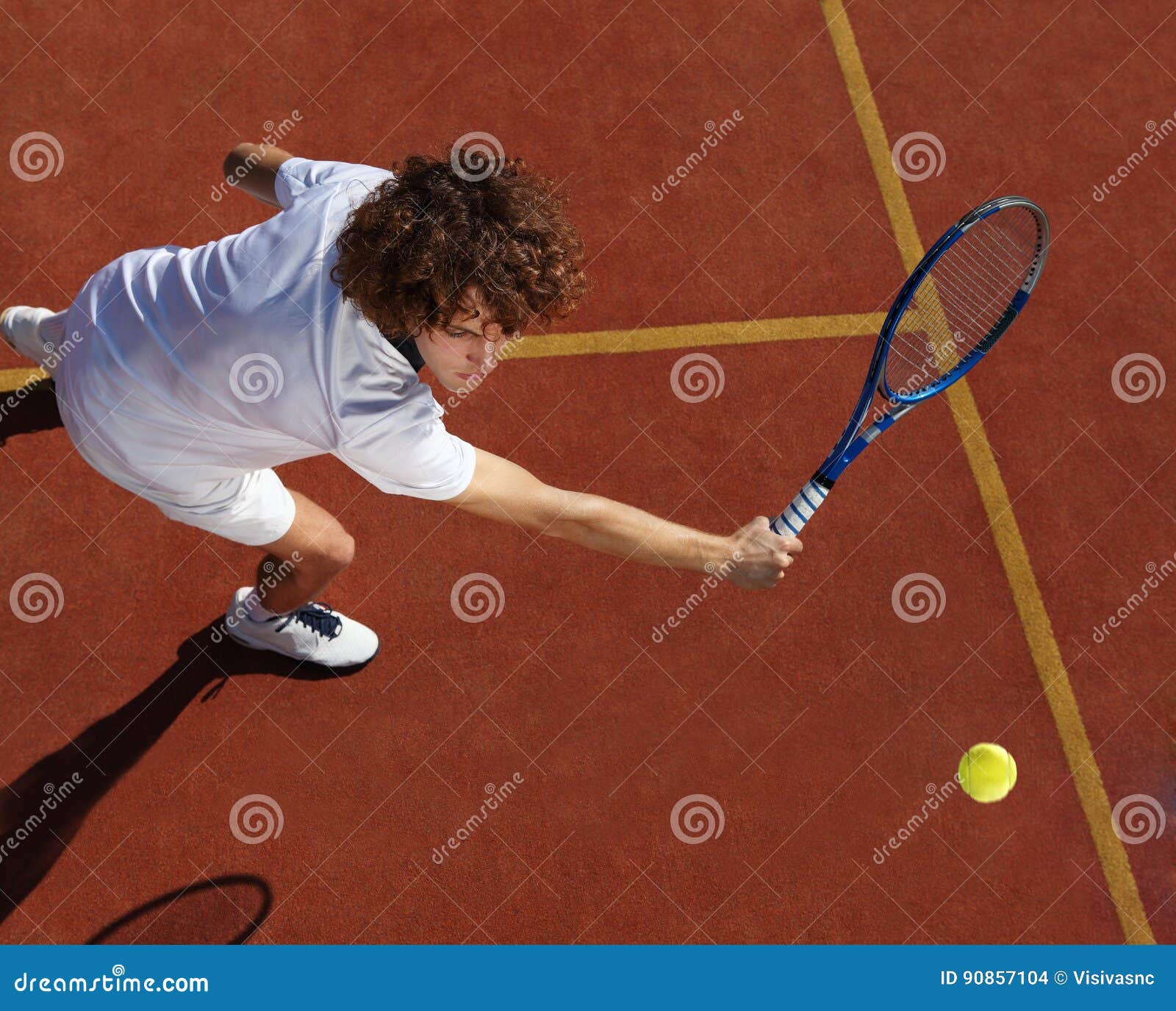 Tennis Player with Racket during a Match Game Stock Photo - Image of ...