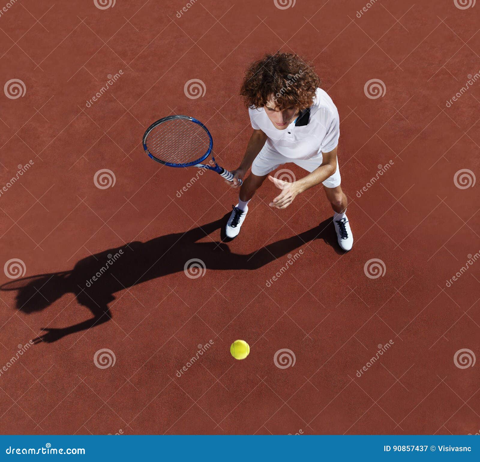 Tennis Player with Racket during a Match Game Stock Image - Image of ...