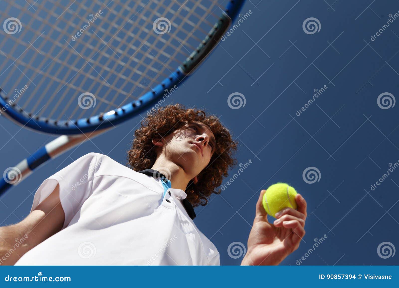 Tennis Player with Racket during a Match Game Stock Photo - Image of ...