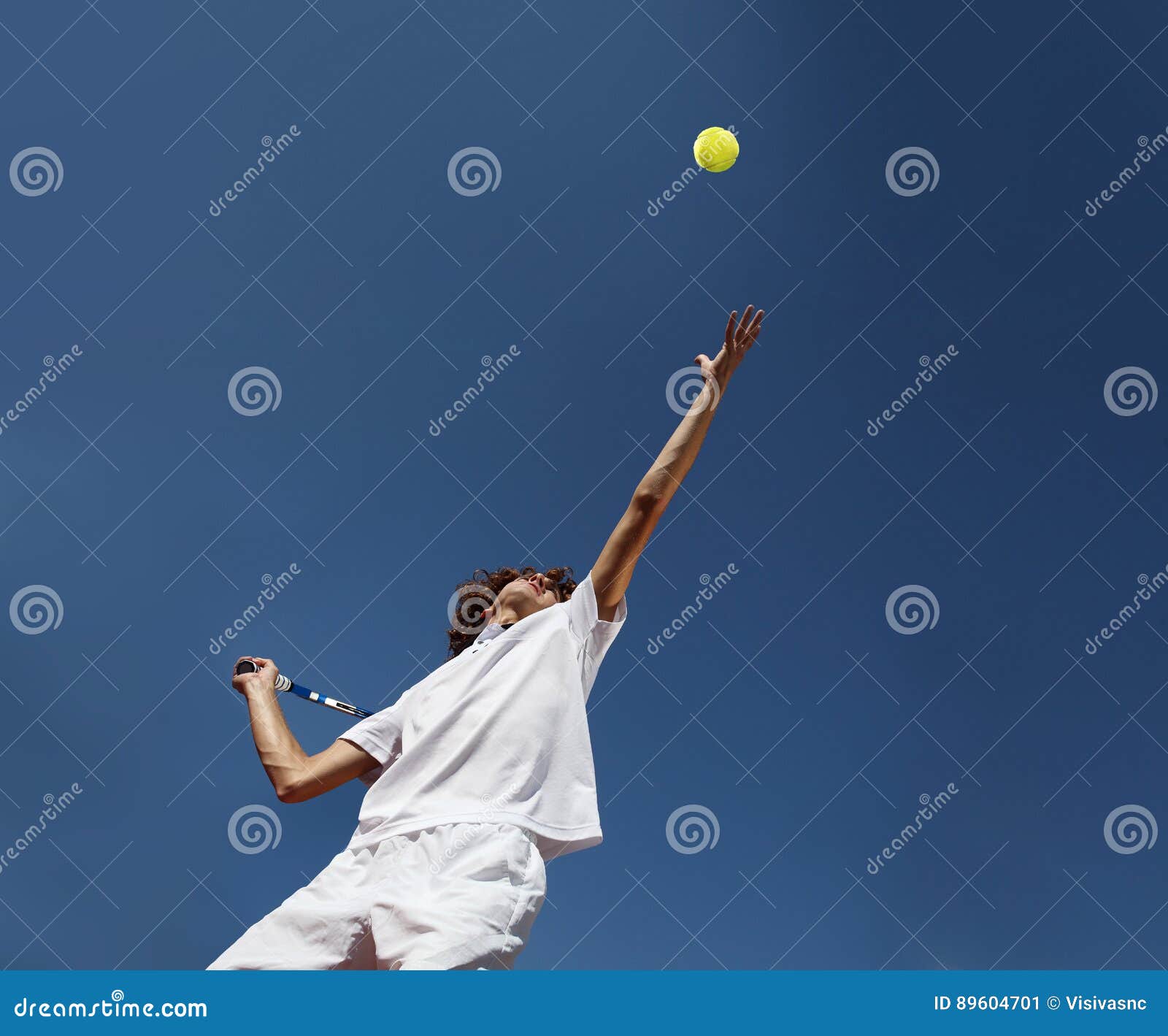 Tennis Player with Racket during a Match Game Stock Image - Image of ...