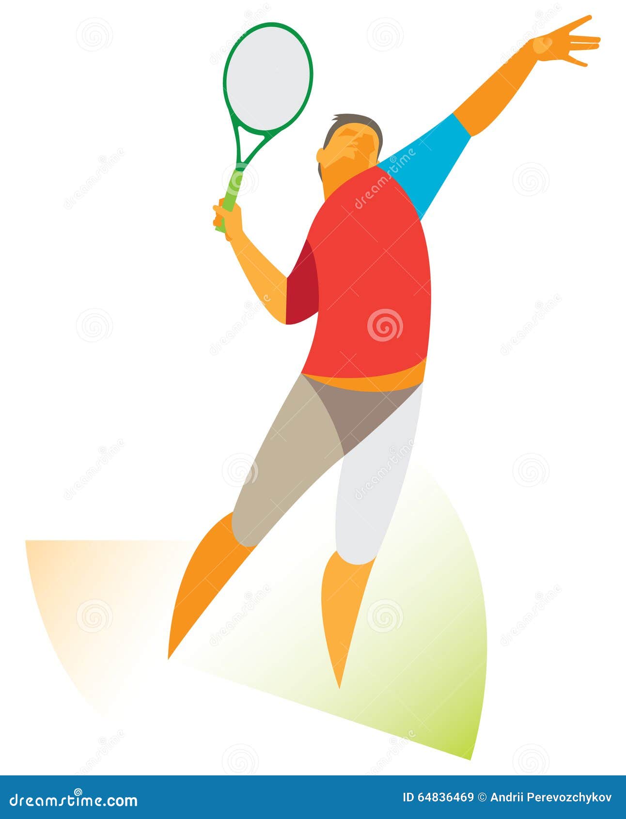 Tennis Player Serves the Ball Stock Vector - Illustration of player ...