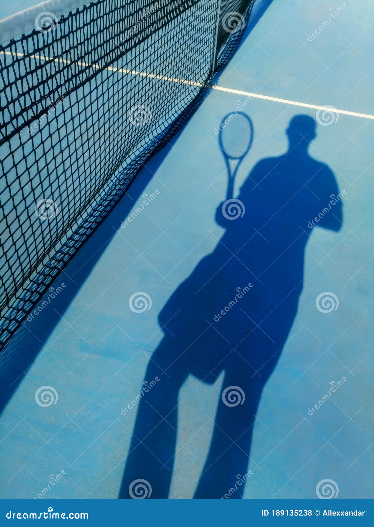 Tennis Player and Shadow on a Tennis Court, Tennis Background Stock ...