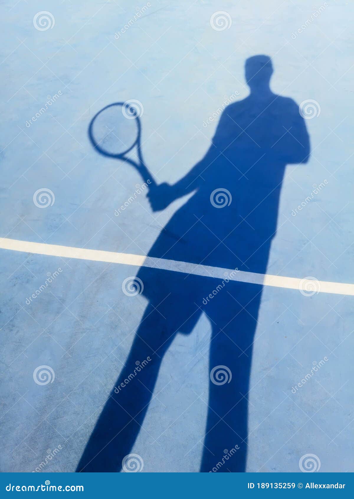 Tennis Player and Shadow on a Tennis Court, Tennis Background Stock ...