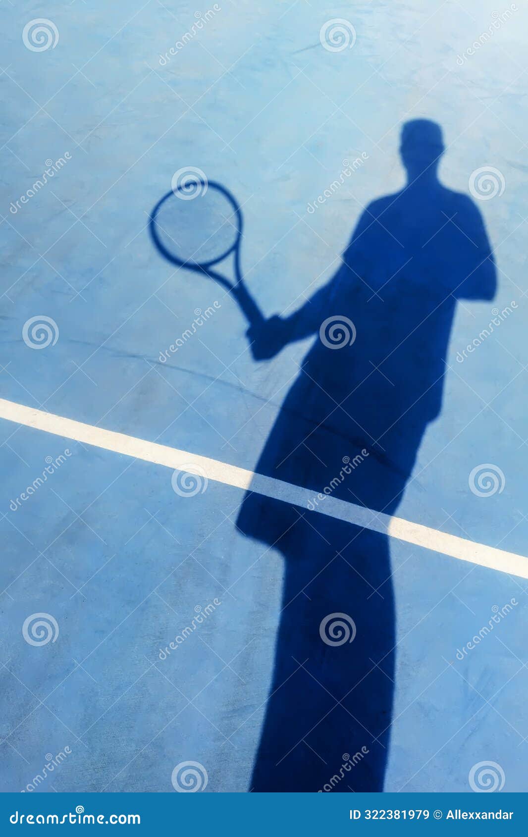 Tennis Player and Shadow on a Tennis Court, Tennis Stock Image - Image ...