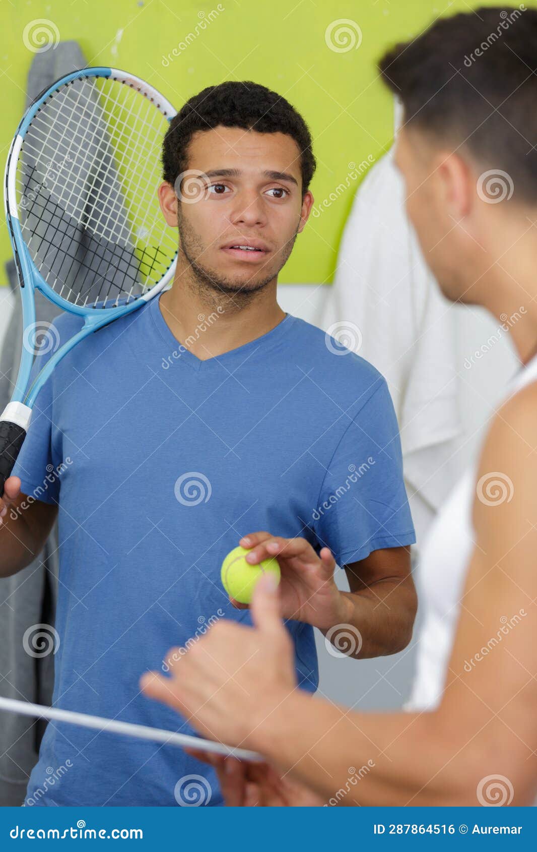 Tennis Player Taking To Coach Stock Photo - Image of coach ...