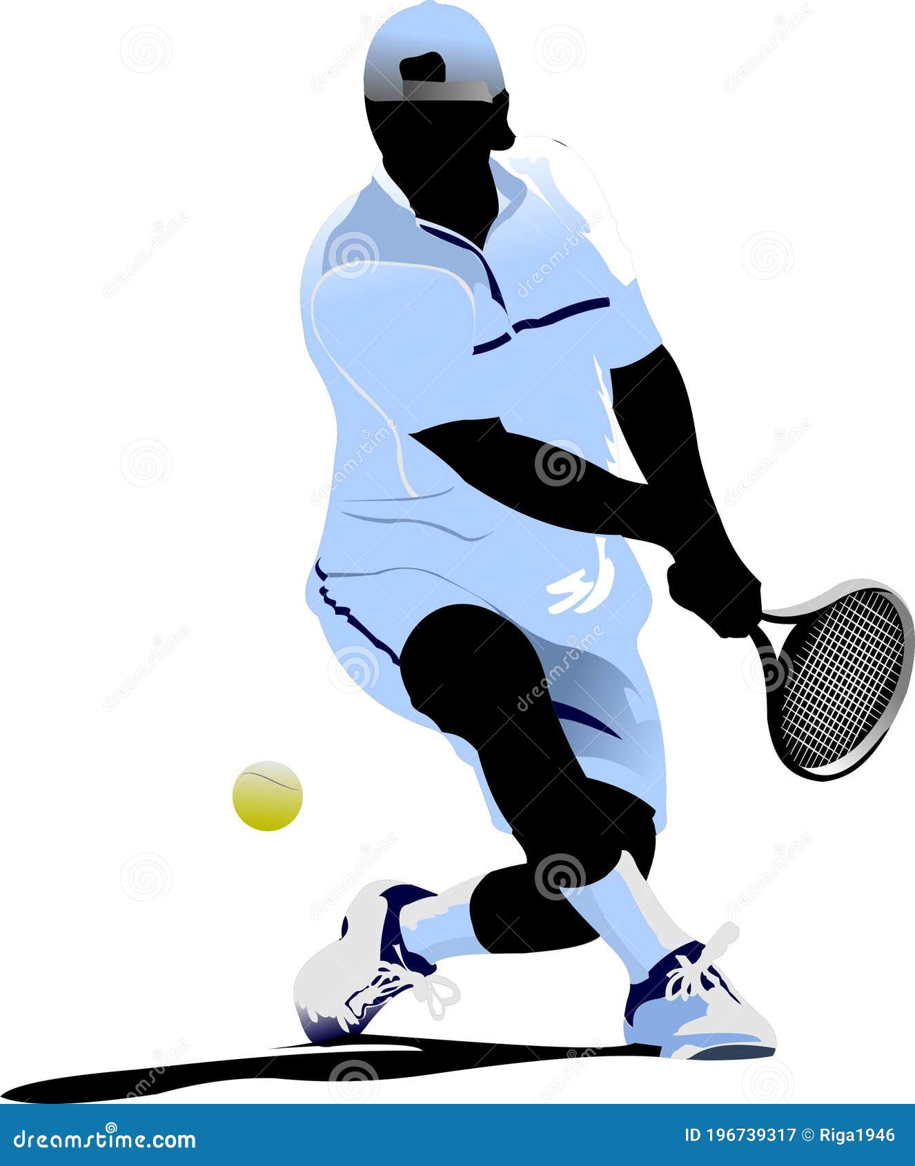 Tennis Player. Vector Illustration Stock Vector - Illustration of play ...
