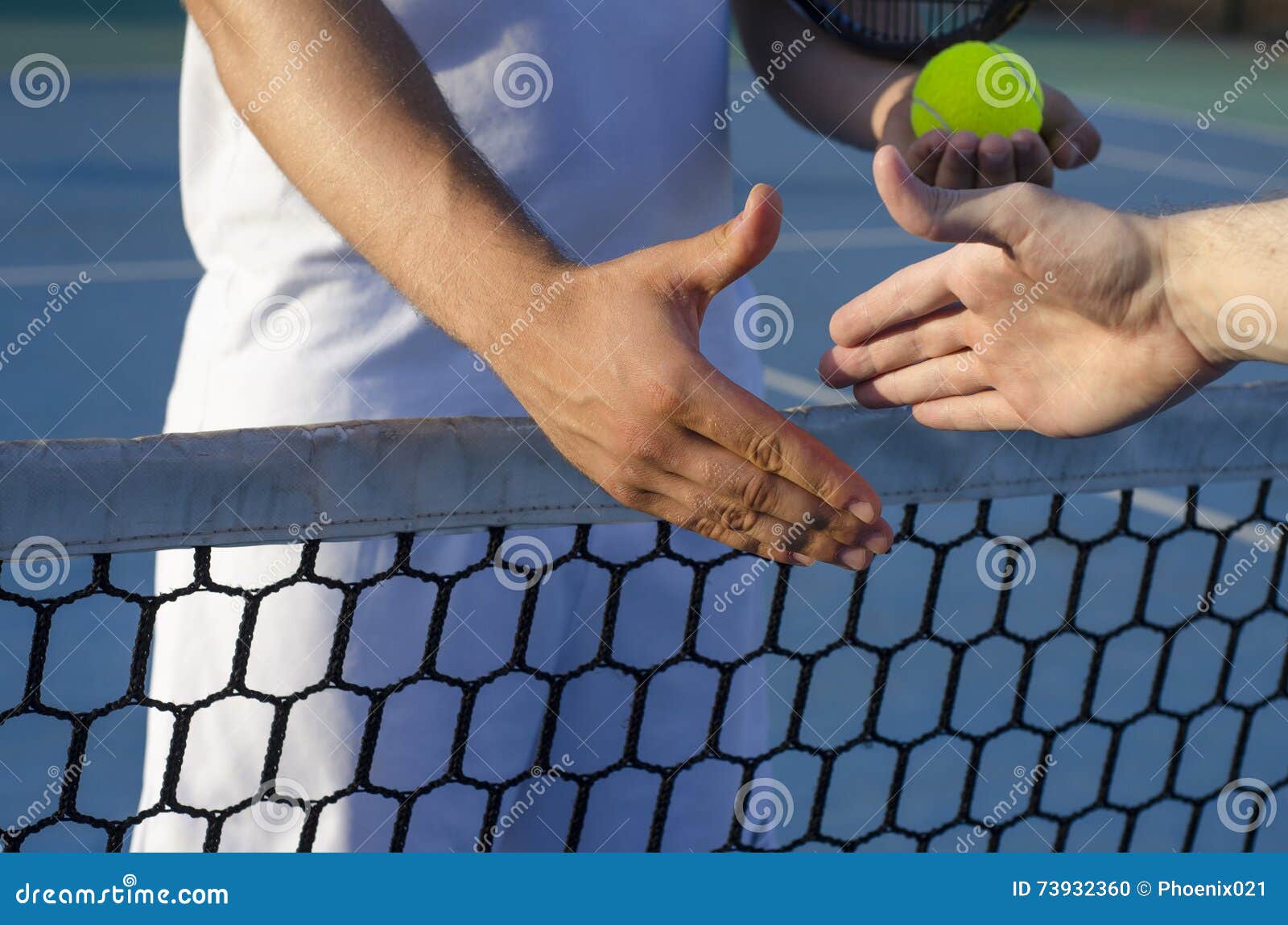 Tennis Players Shaking Hands on the Net Stock Photo - Image of shaking ...