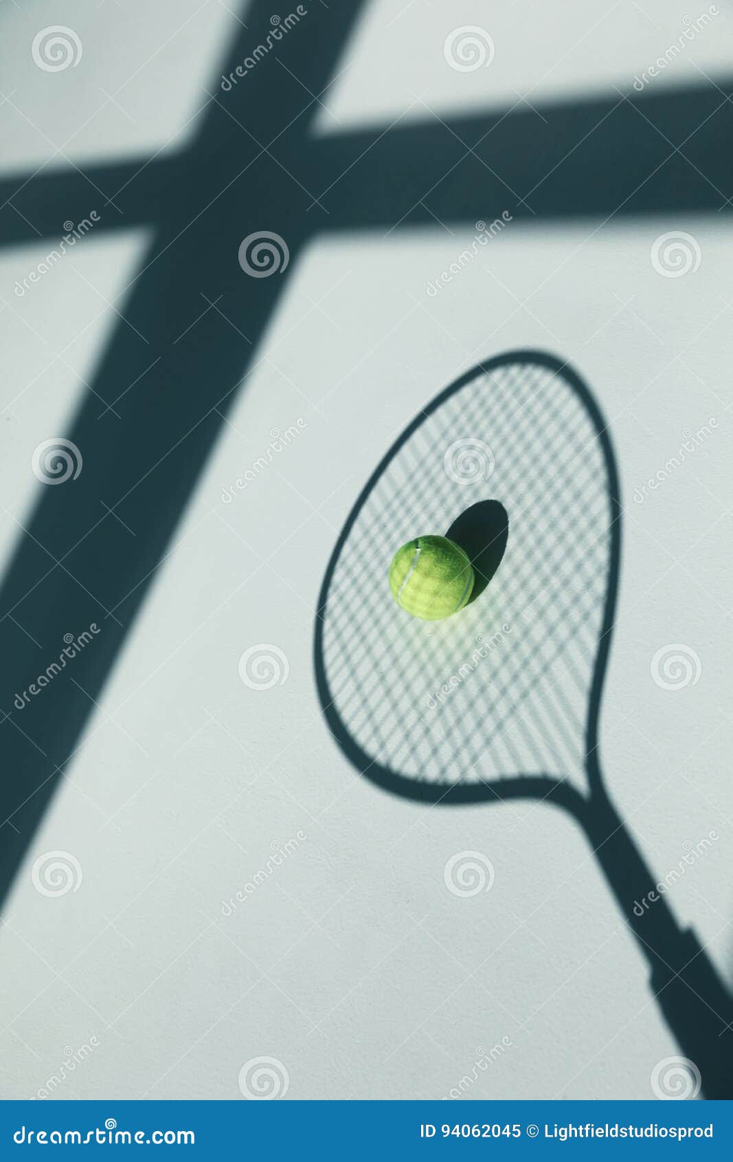 Tennis Racket and Ball on the Floor Stock Image - Image of motivation ...