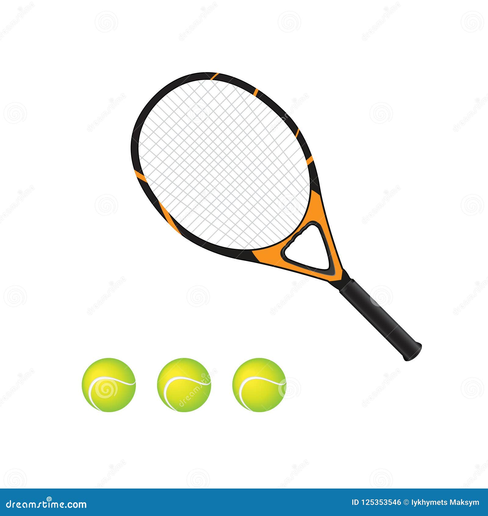 Tennis Racket and Ball, Vector Design Stock Vector - Illustration of ...