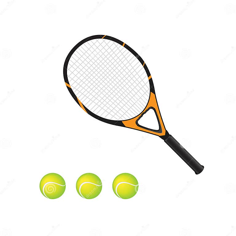 Tennis Racket and Ball, Vector Design Stock Vector - Illustration of ...