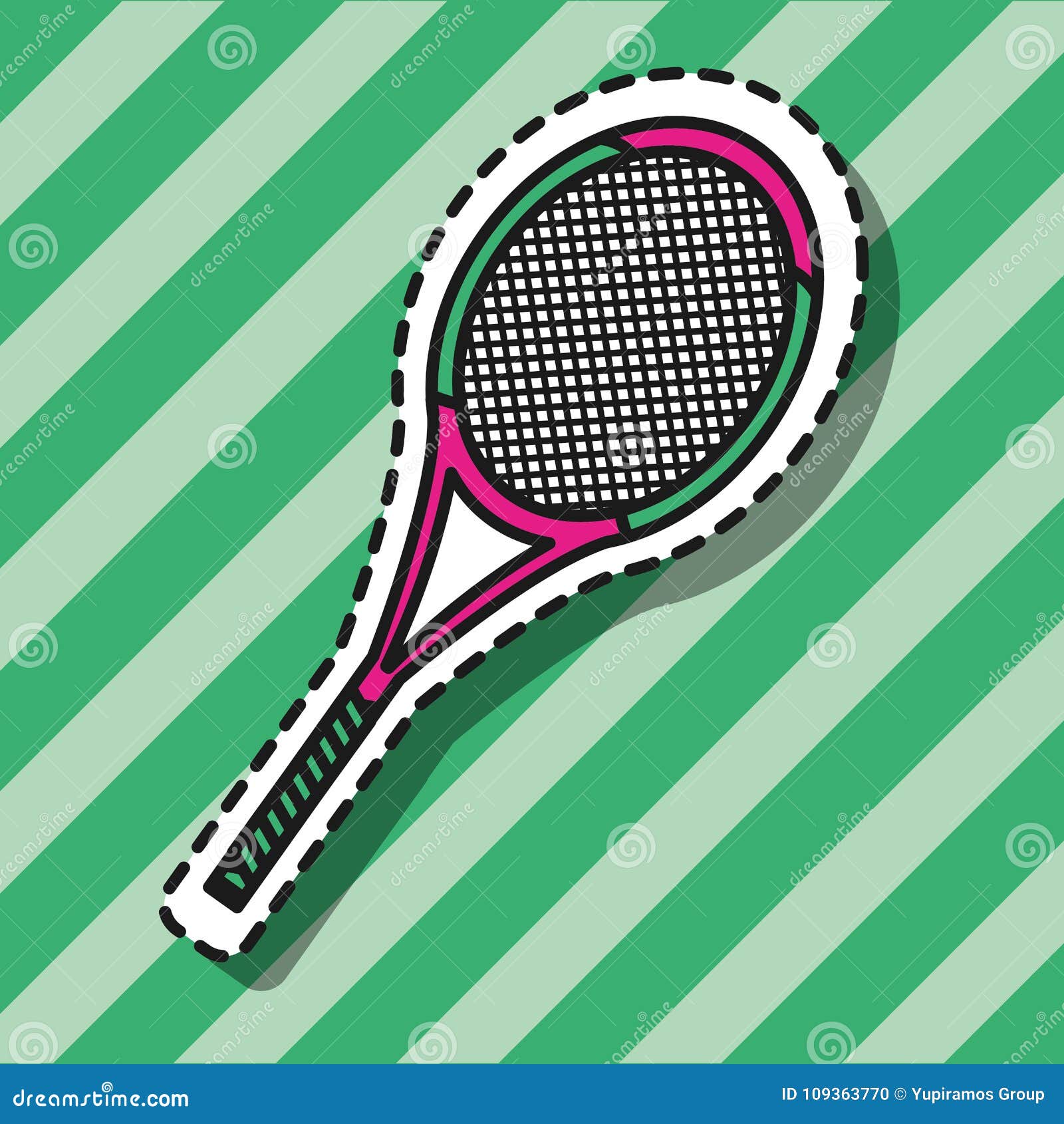Tennis Racket Element Patch Design Stock Vector - Illustration of ...