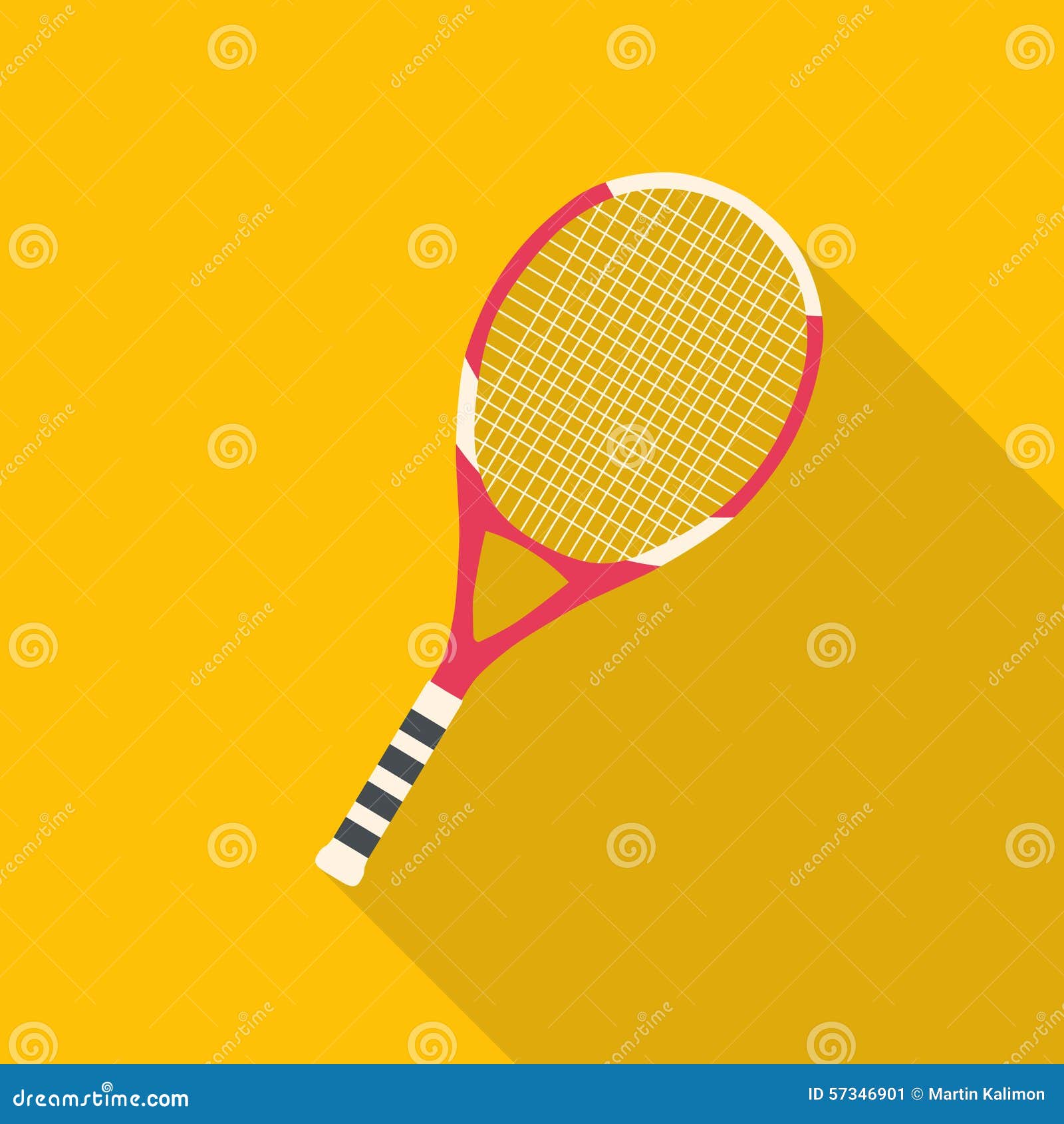 Tennis racket flat design stock vector. Illustration of player - 57346901