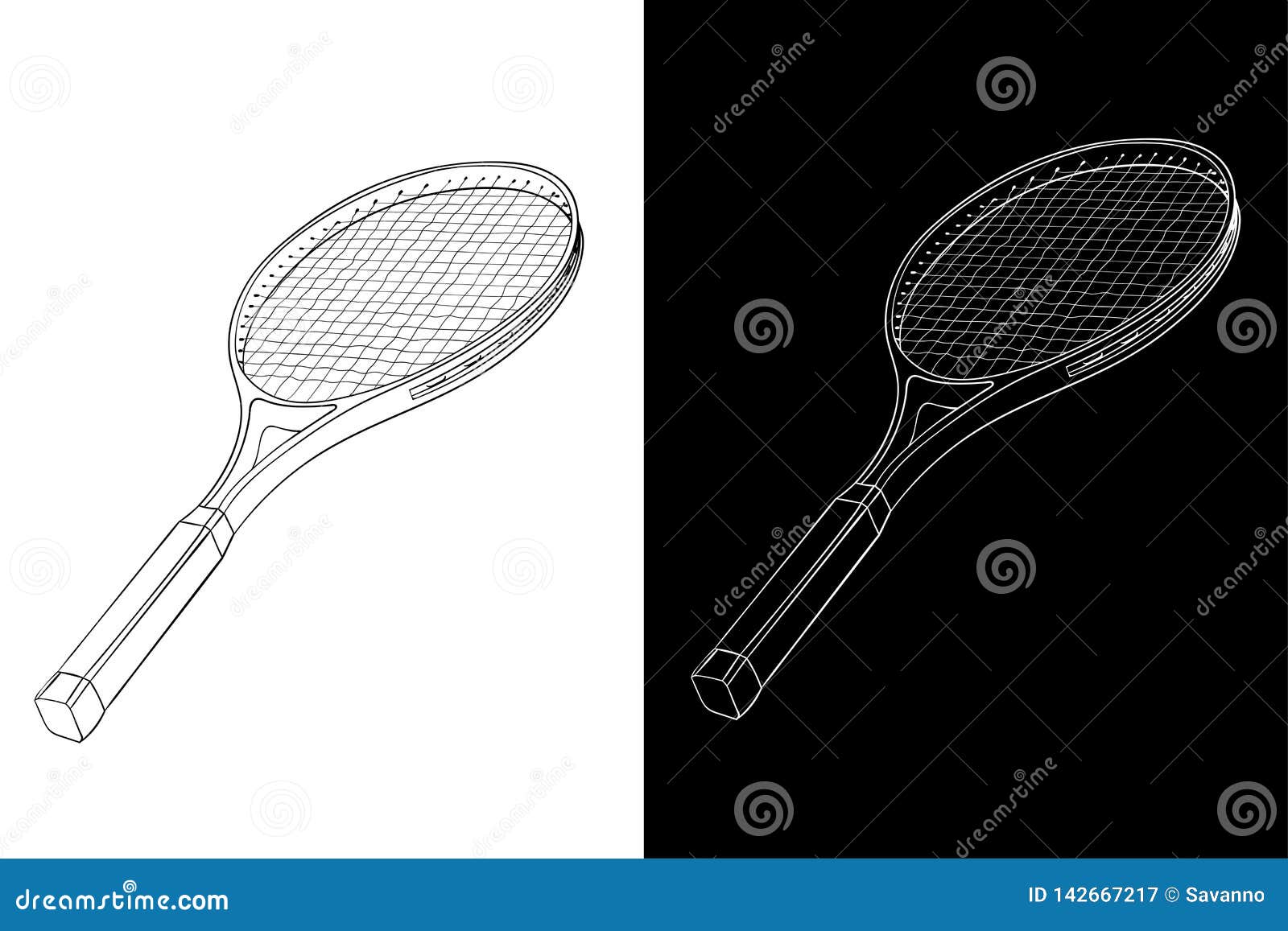 Tennis Racket. Hand Drawn Sketch Stock Vector - Illustration of play ...