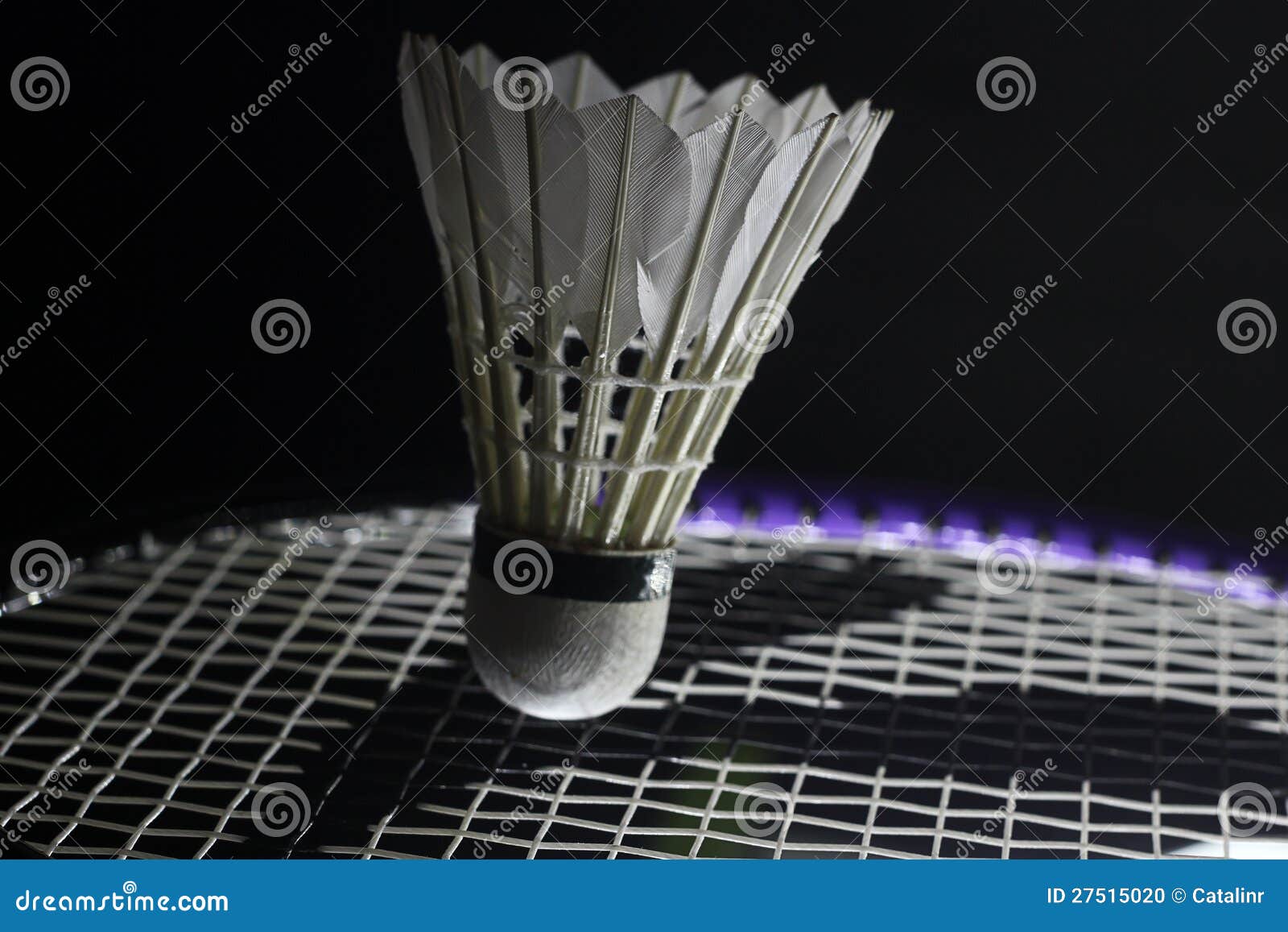 Tennis Racket Hitting Shuttlecock Stock Photo - Image of activity ...