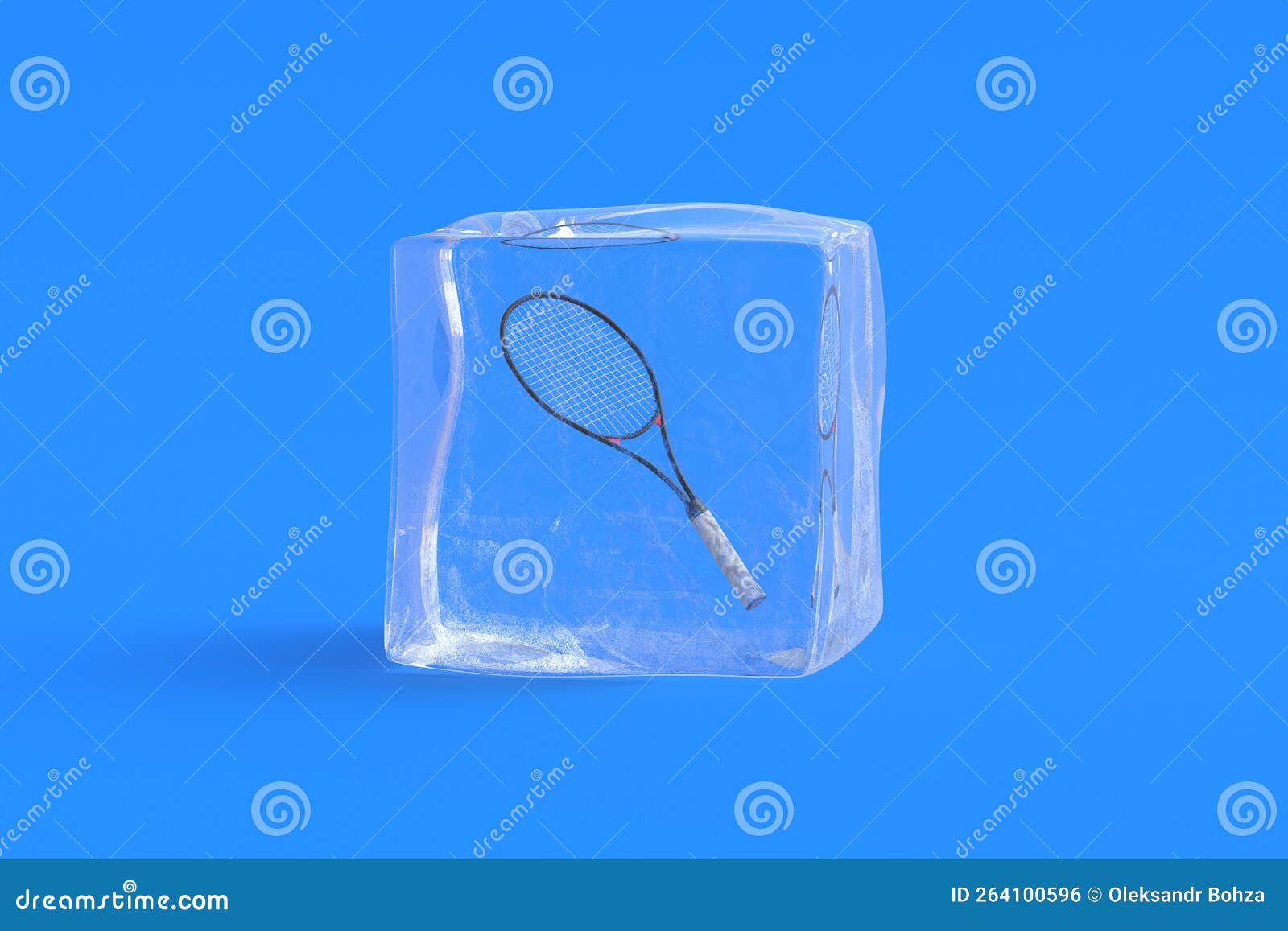 Tennis racket in ice cube stock illustration. Illustration of concept ...