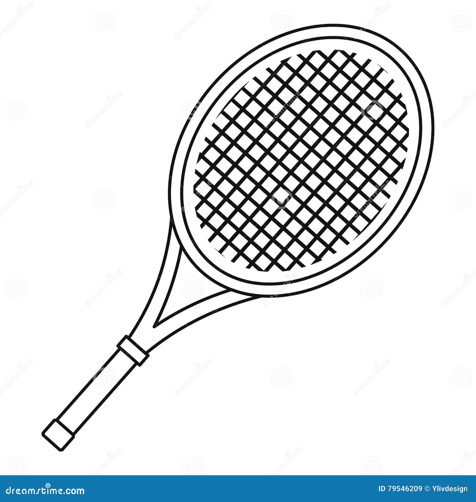 Tennis Racket Icon, Outline Style Stock Vector - Illustration of match ...