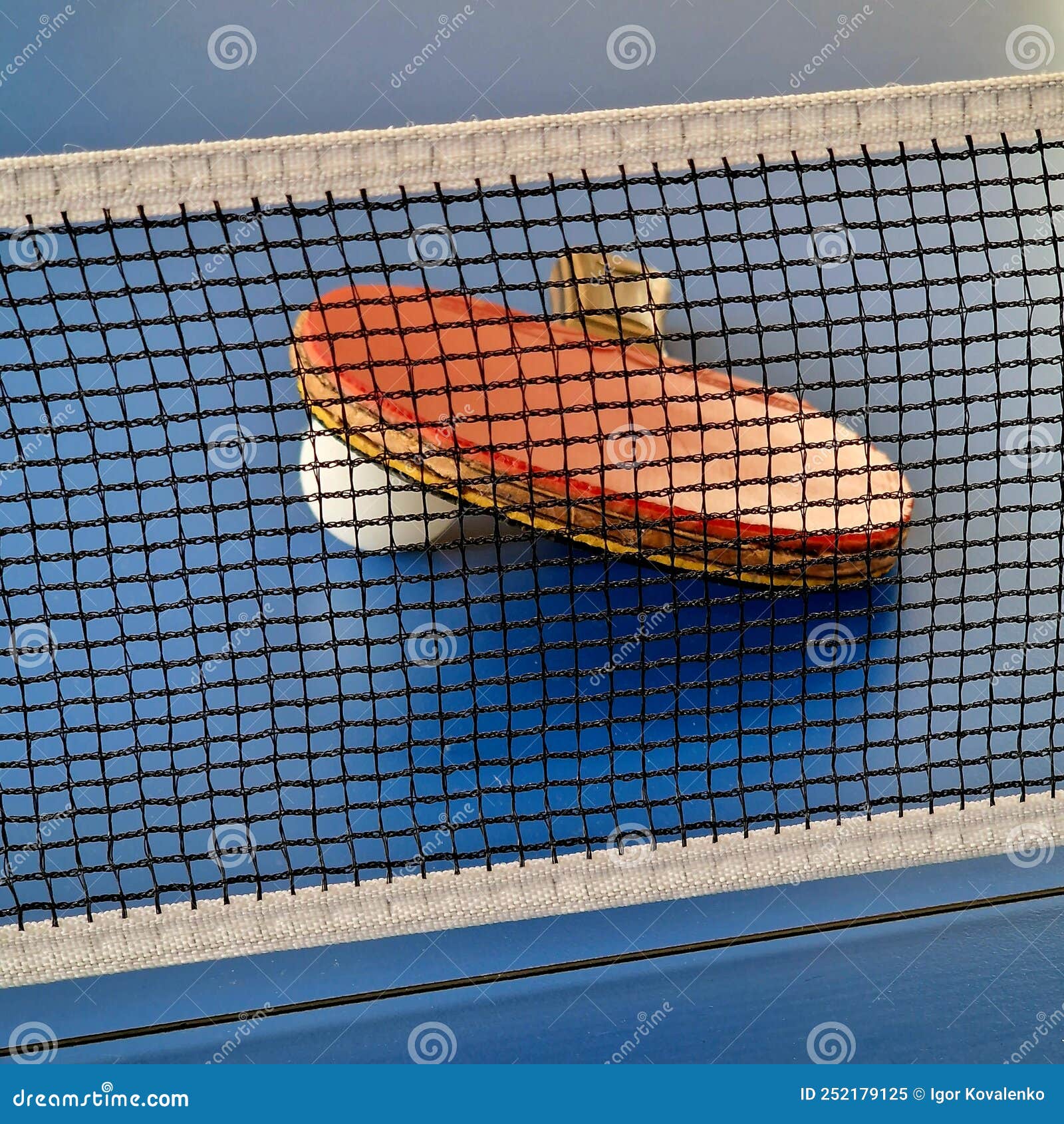 Tennis Racket Lies on the Tennis Table, Table Tennis Stock Image ...