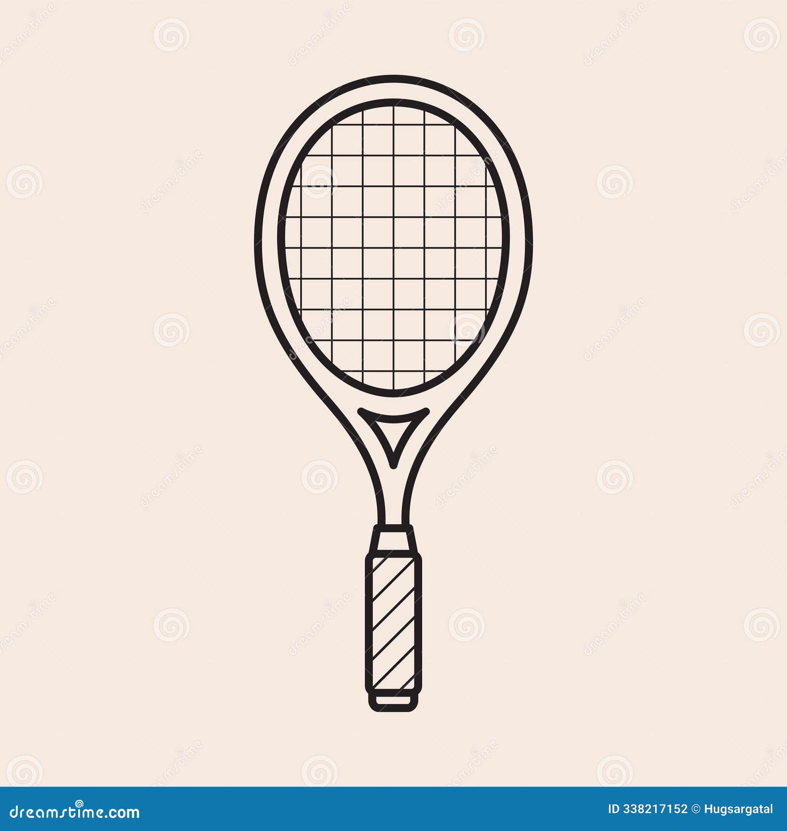 Tennis Racket Outline Iconic Vector Line Art Stock Vector ...