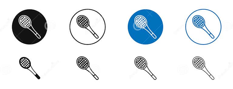Tennis Racket Thin Line Vector Icon Set Stock Vector - Illustration of ...
