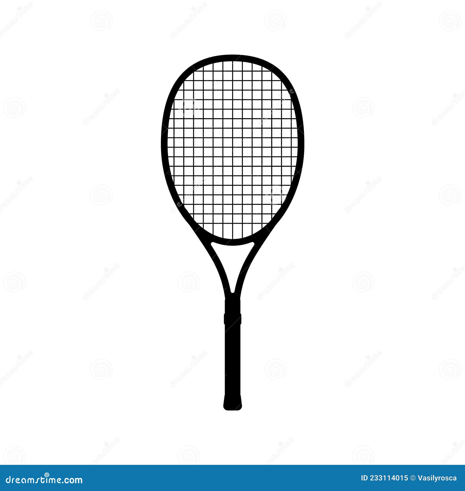 Tennis Racket Vector Icon Black Classic Illustration. Tennis Racket ...