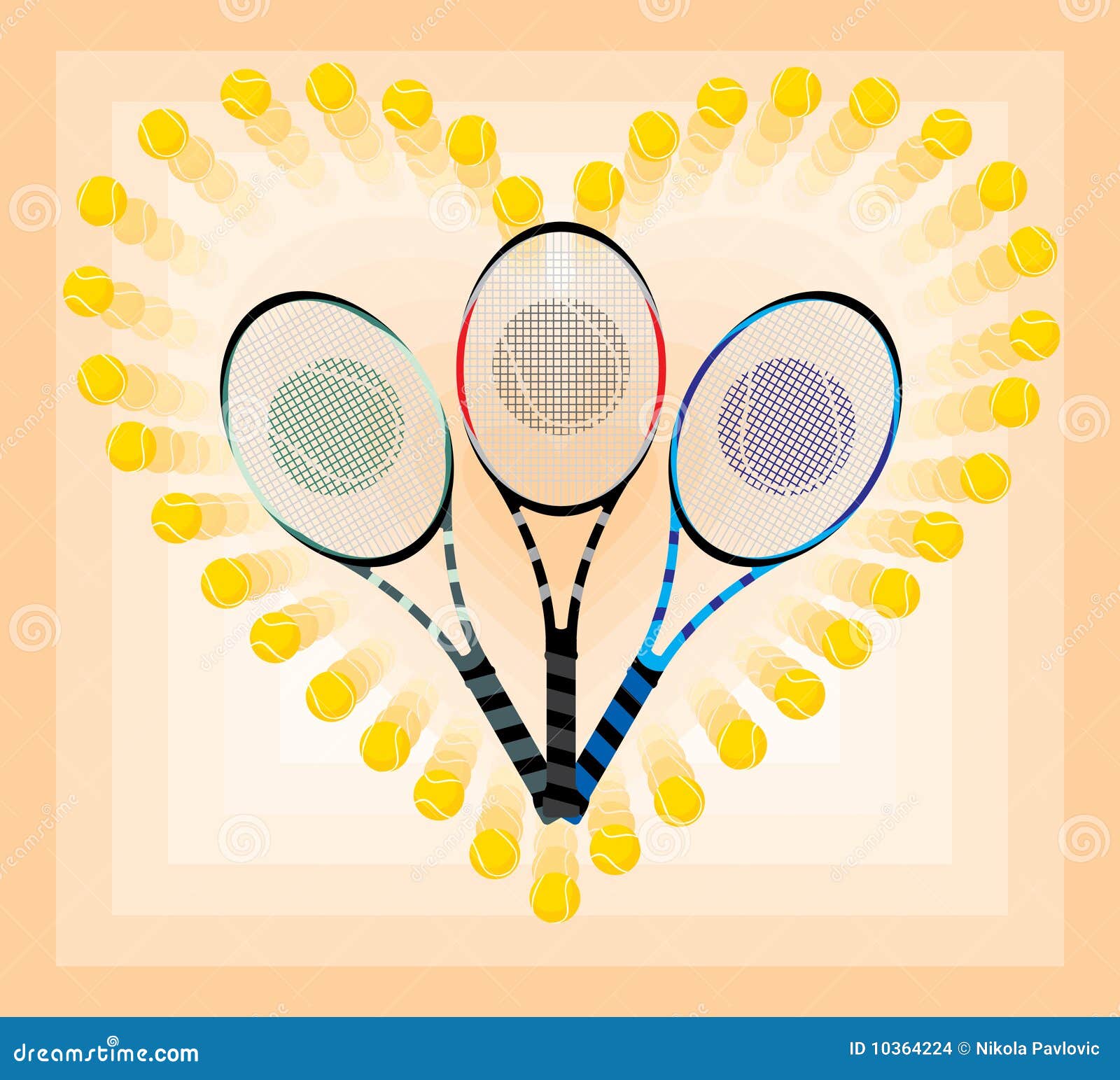 Tennis rackets stock vector. Illustration of orange, sport - 10364224
