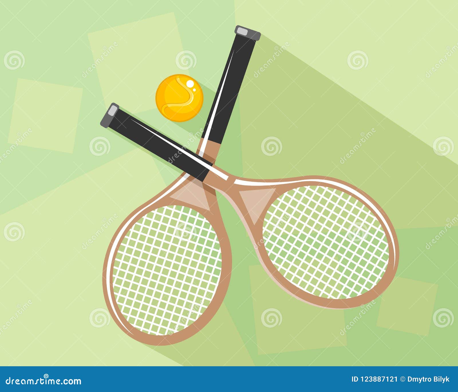 Tennis rackets and ball stock vector. Illustration of lifestyle - 123887121