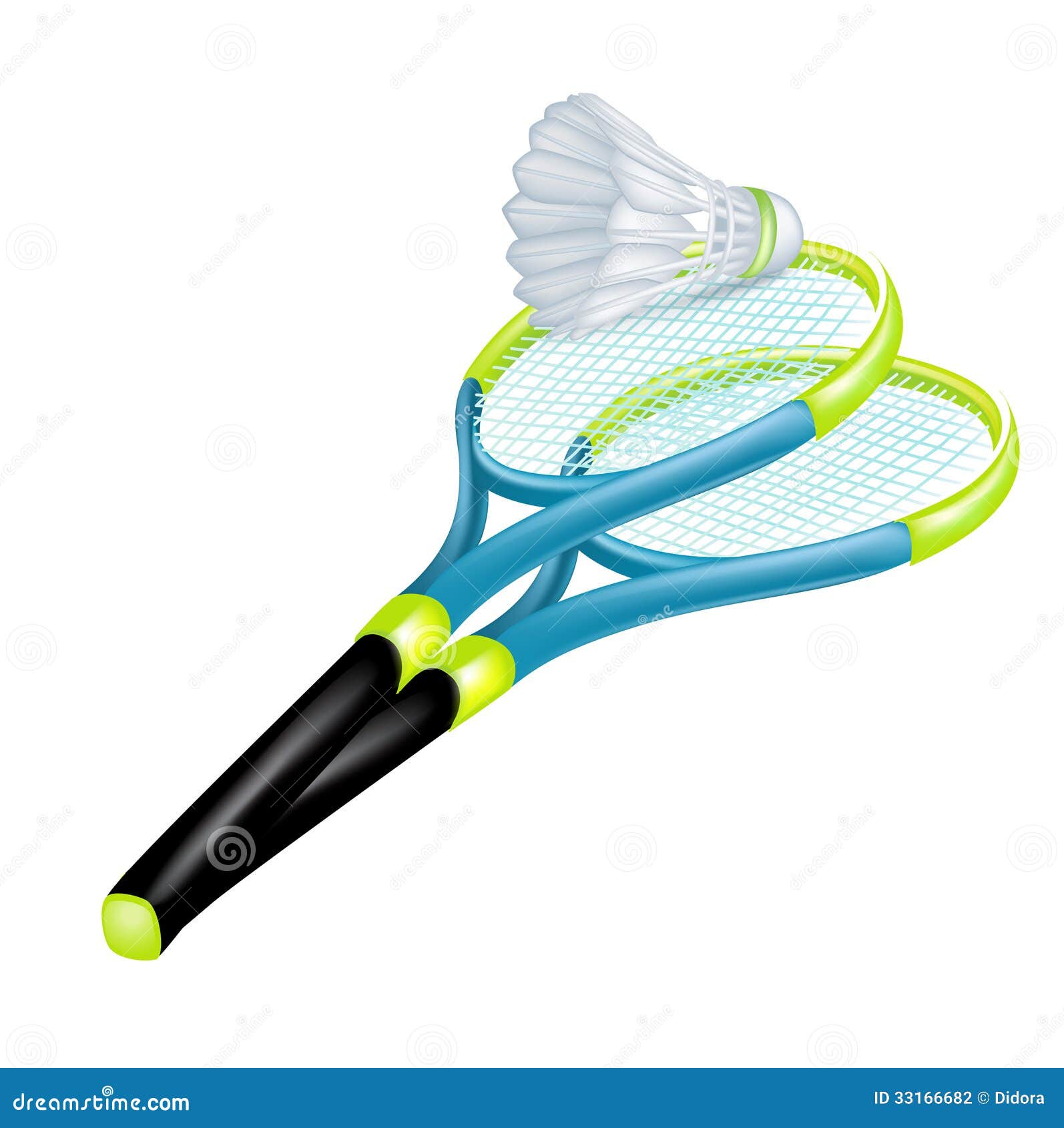 Tennis Rackets and Shuttle Isolated Stock Vector - Illustration of ...