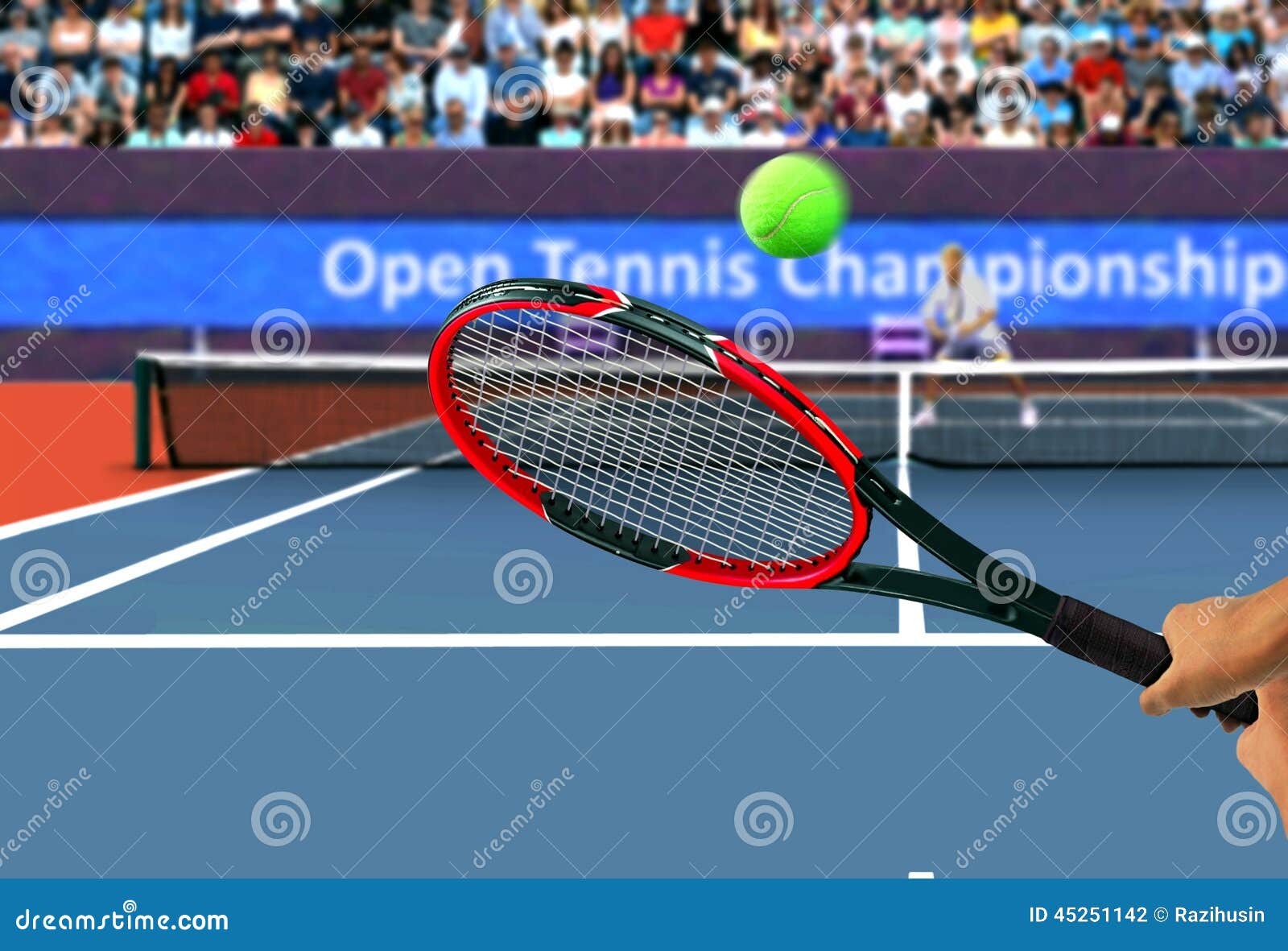 Tennis Racquet Back Hand Swing Stock Photo - Image of match, male: 45251142