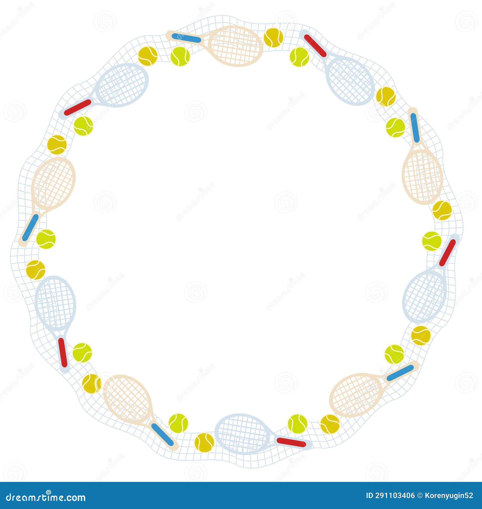 Tennis Raquet and Web Art Drawn Frame Stock Illustration - Illustration ...