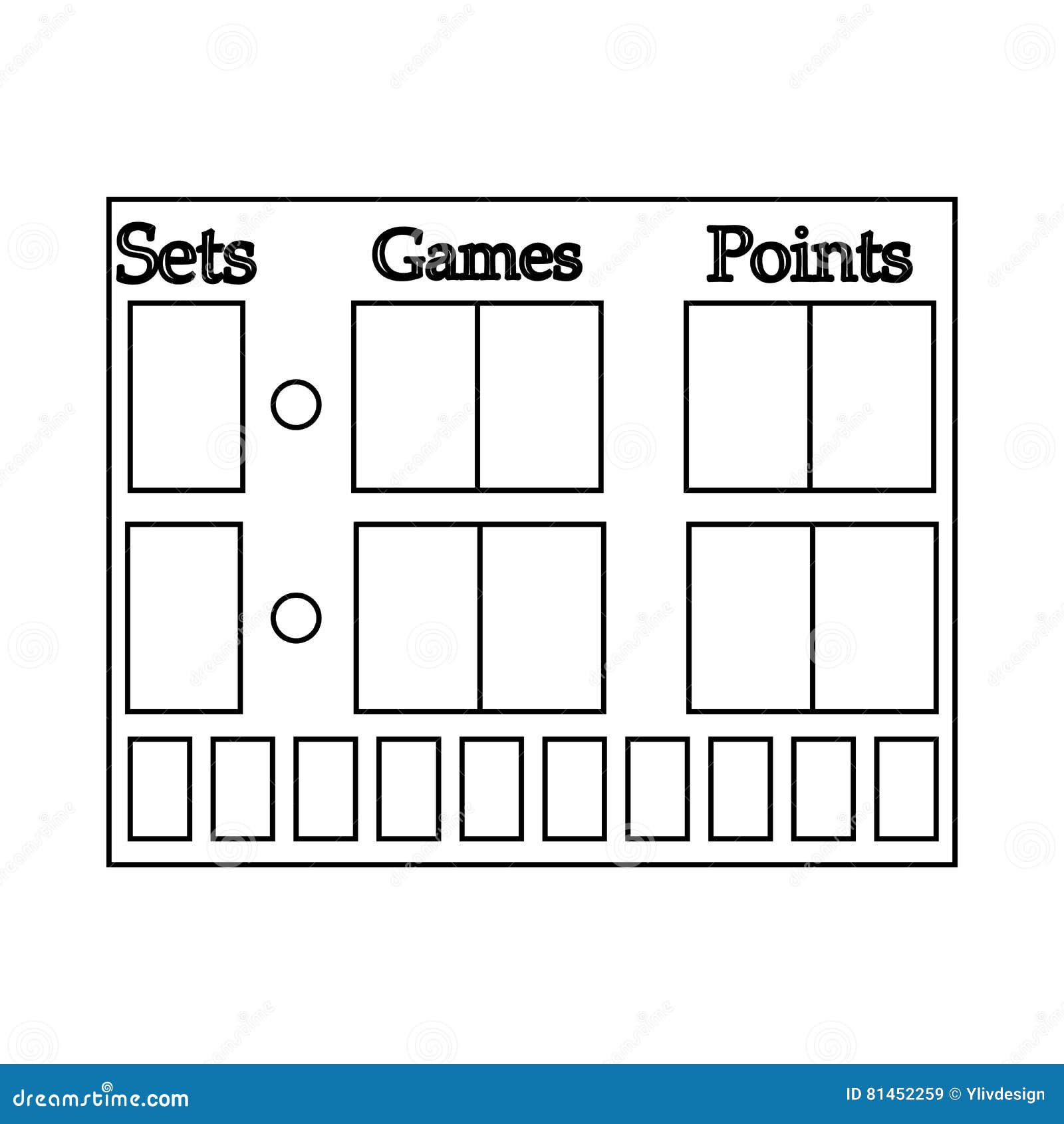 Tennis Scoreboard Icon, Outline Style Stock Vector - Illustration of ...