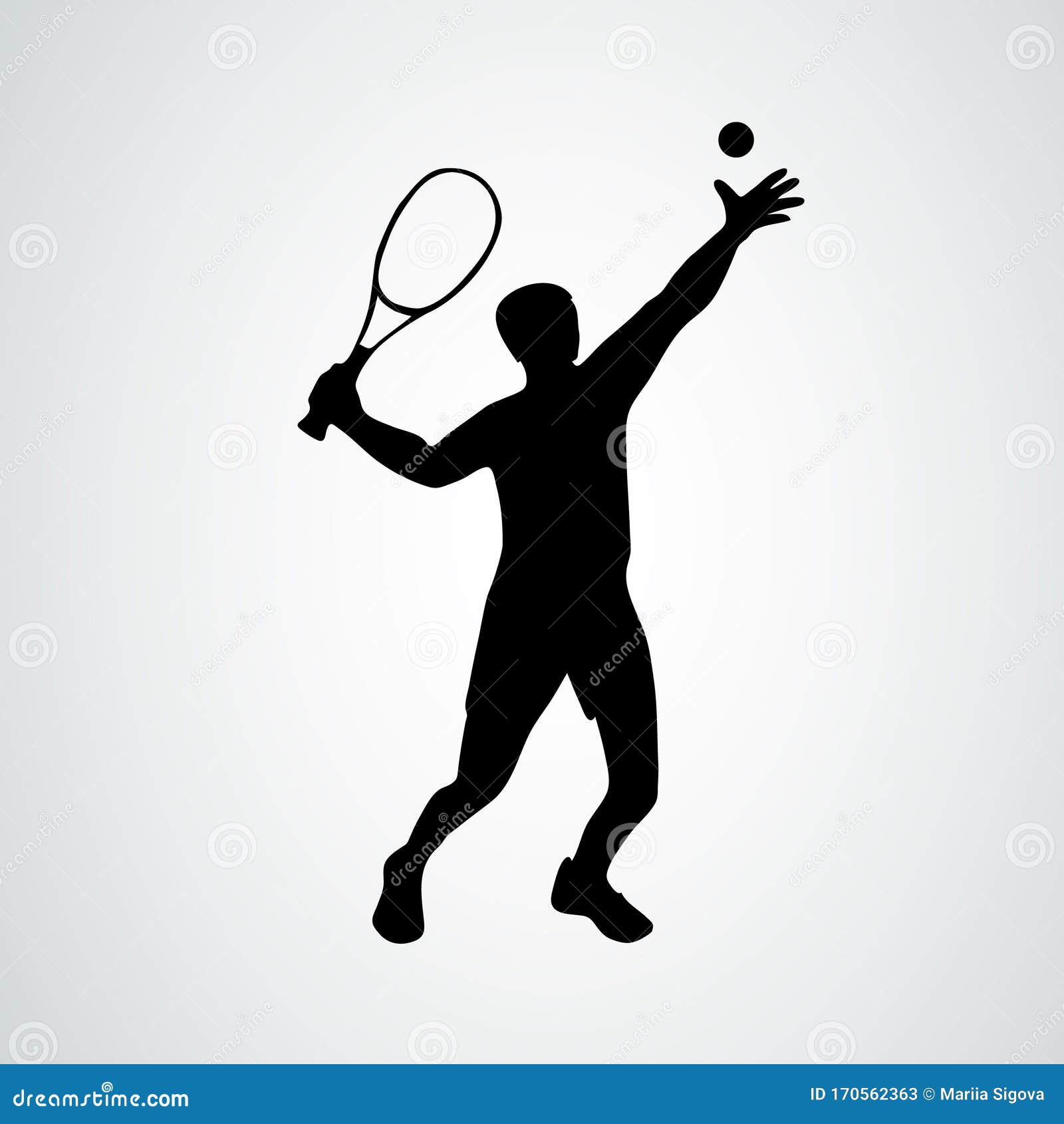 Tennis Serve. Tennis Player, Black Vector Silhouette Eps10 Stock Vector ...