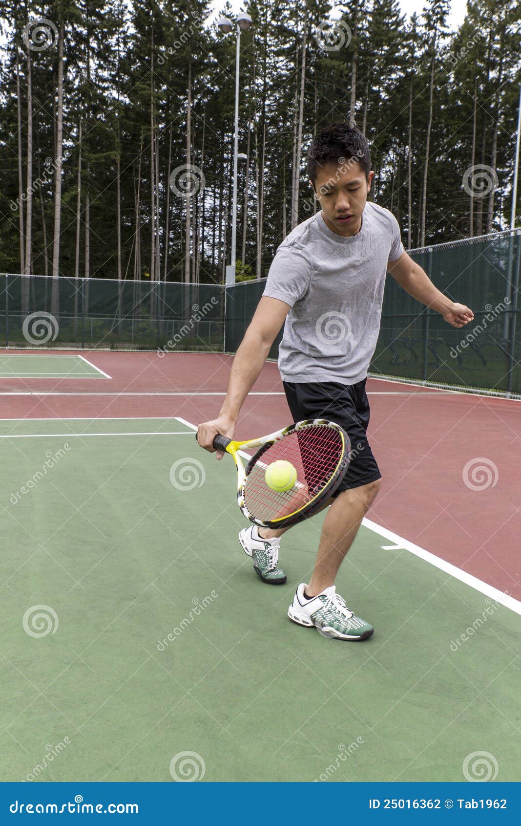 Tennis Single Handed Backhand Stock Photo - Image of player, ready ...