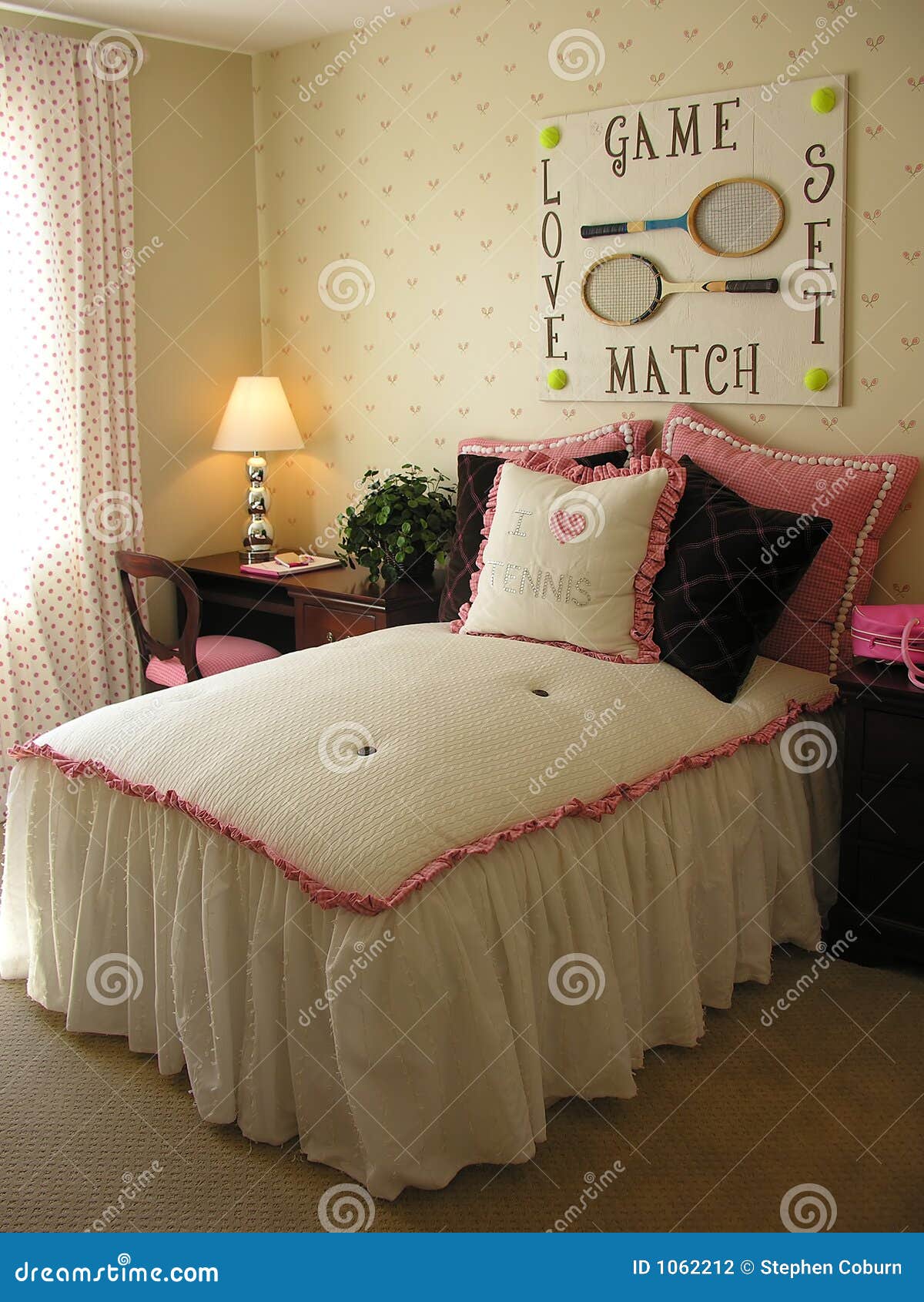 Tennis Themed Bedroom stock photo. Image of tennis, decorate - 1062212