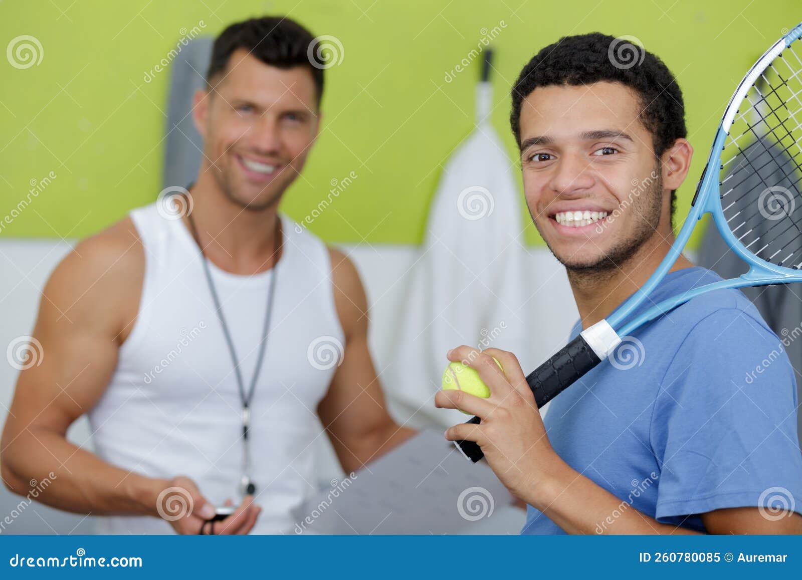 Tennis Training Coaching and Player Looking at Camera Stock Image ...