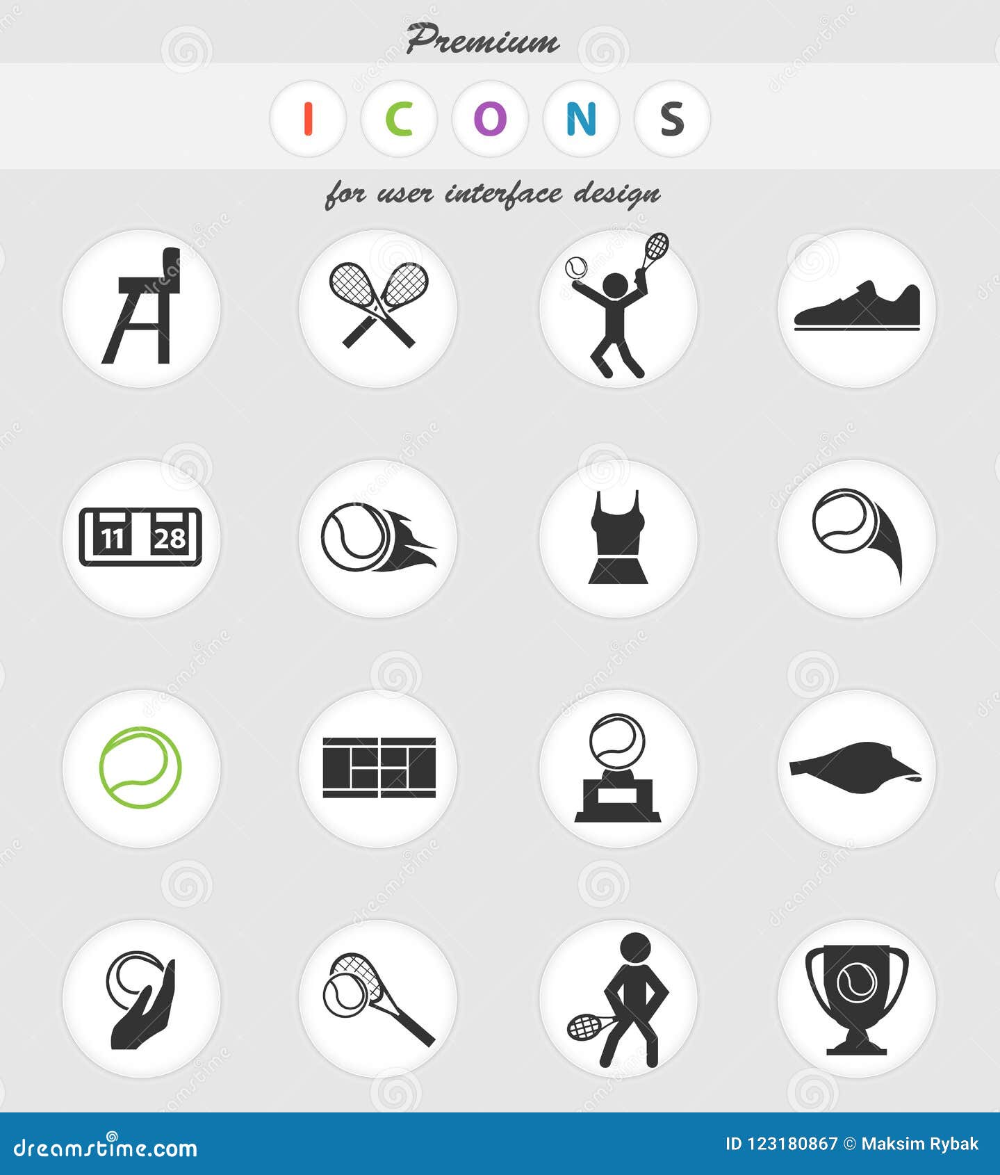 Tennis icon set stock illustration. Illustration of seat - 123180867