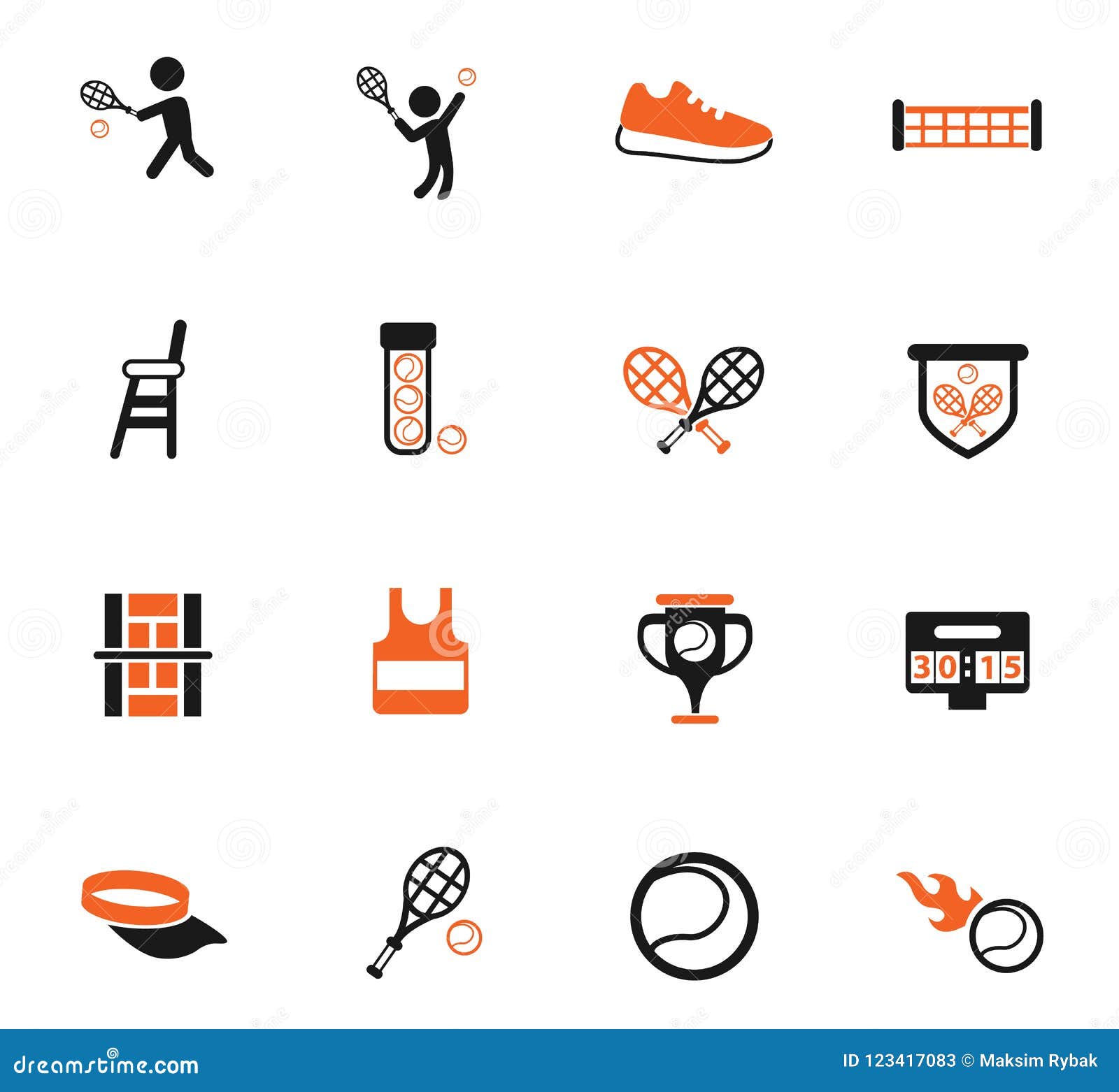 Tennis icon set stock vector. Illustration of tennis - 123417083