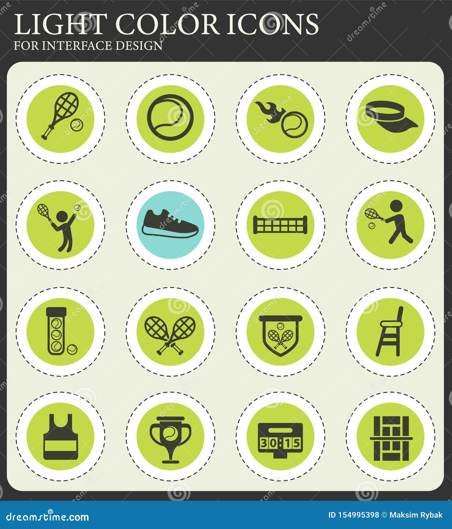 Tennis icon set stock illustration. Illustration of rackets - 154995398