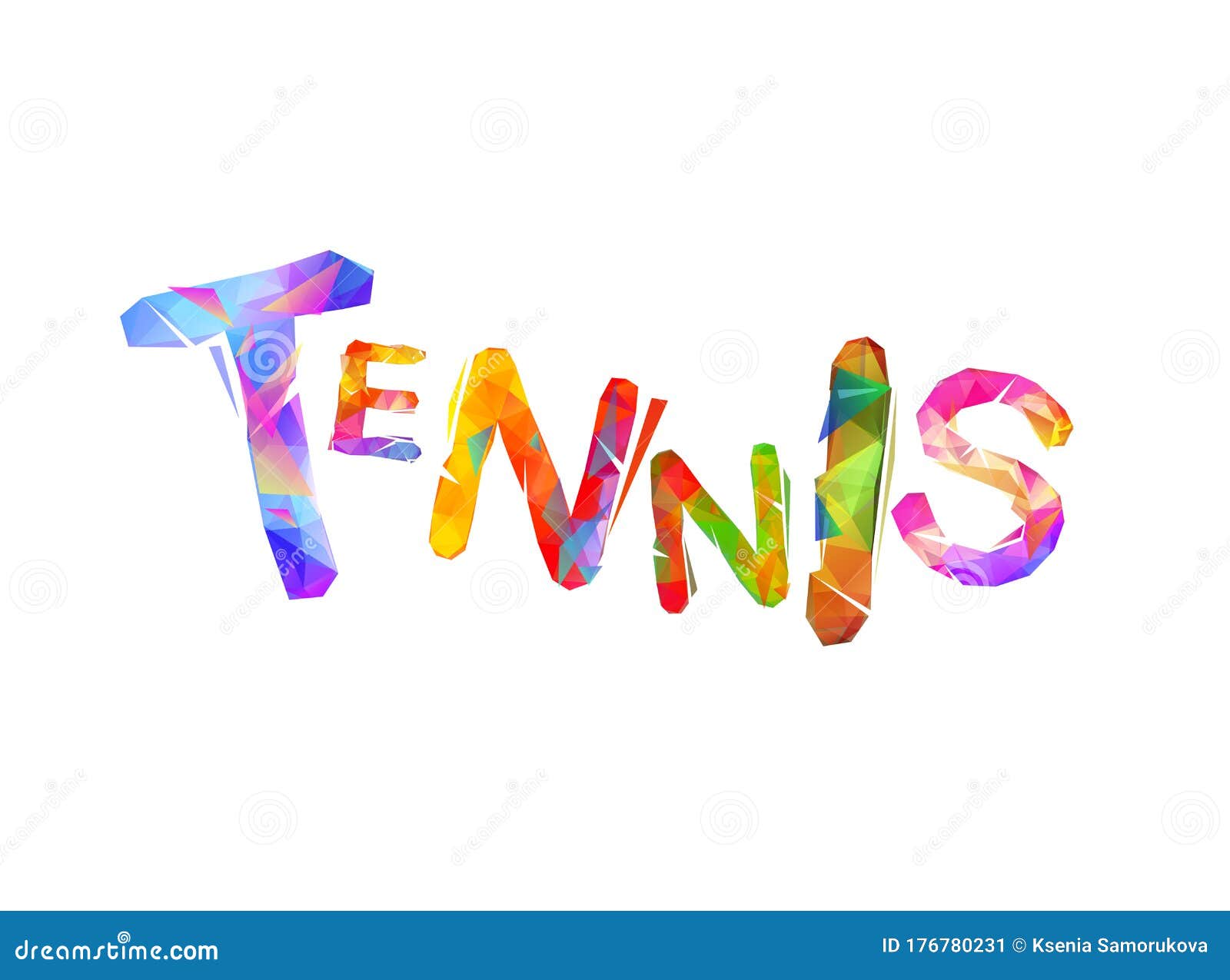 Tennis Colorful Triangular Letters Stock Vector Illustration Of