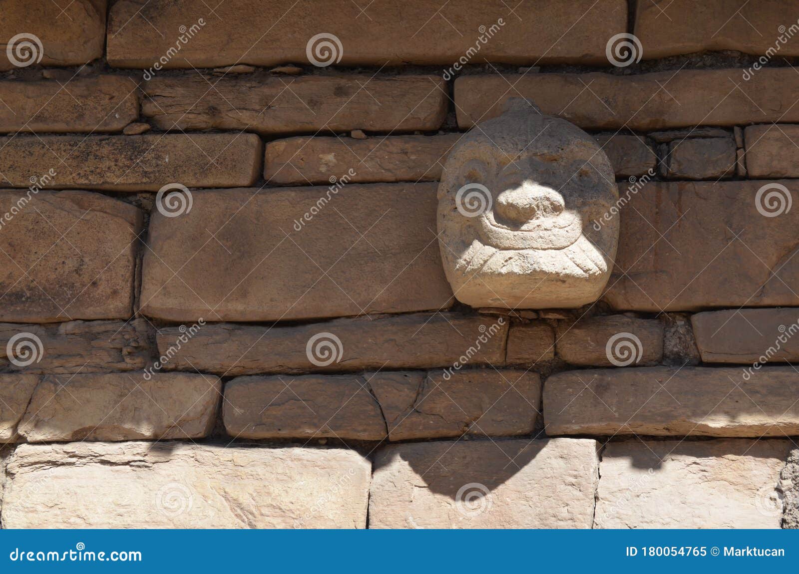 Tenon Head at Chavin De Huantar, Ancash Province, Peru Stock Image ...