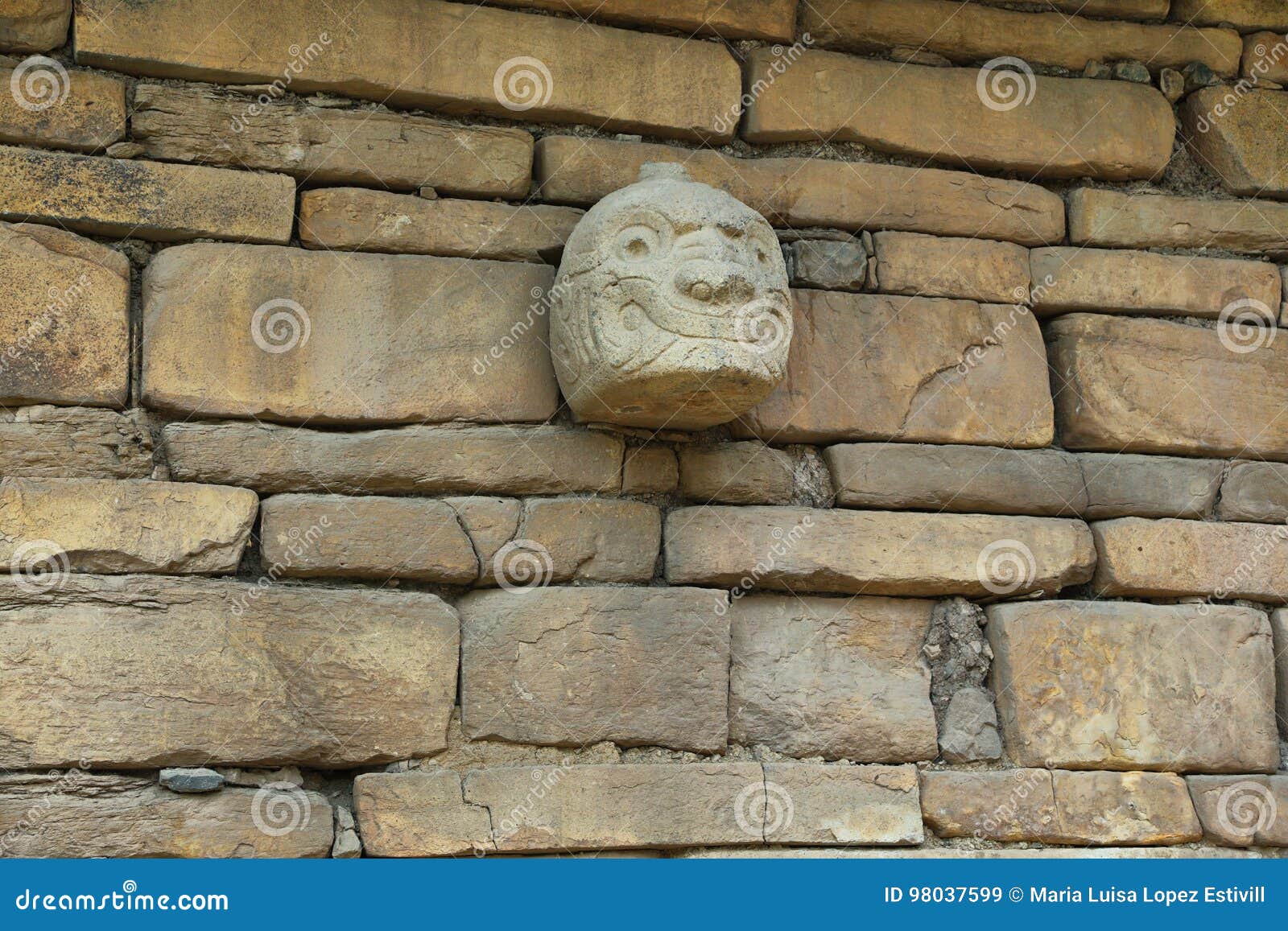 Tenon Head at Chavin De Huantar, Peru Stock Image - Image of ancash ...
