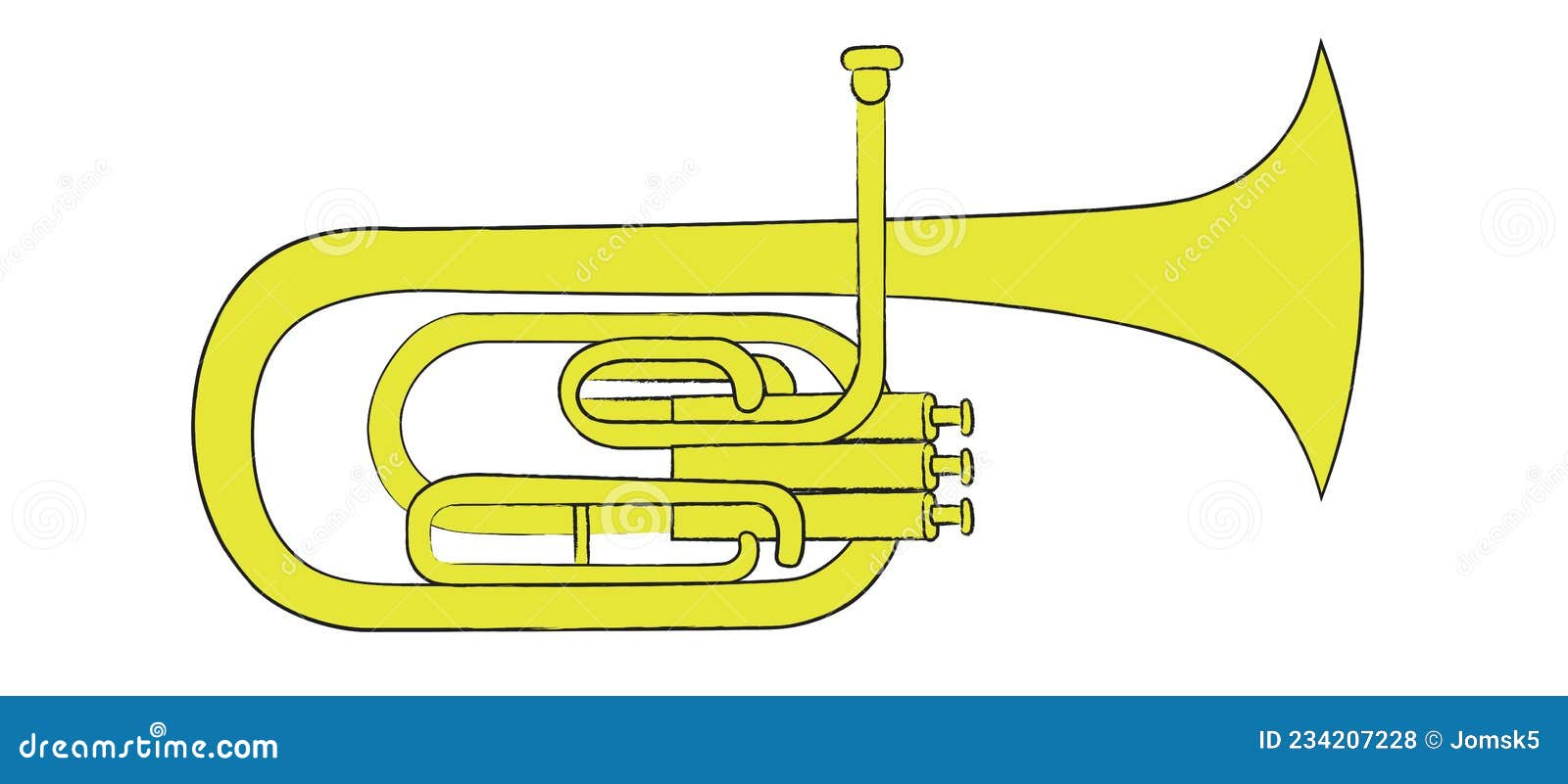 Tenor Horn Hand Drawn Vector Sketch. Stock Vector - Illustration of ...