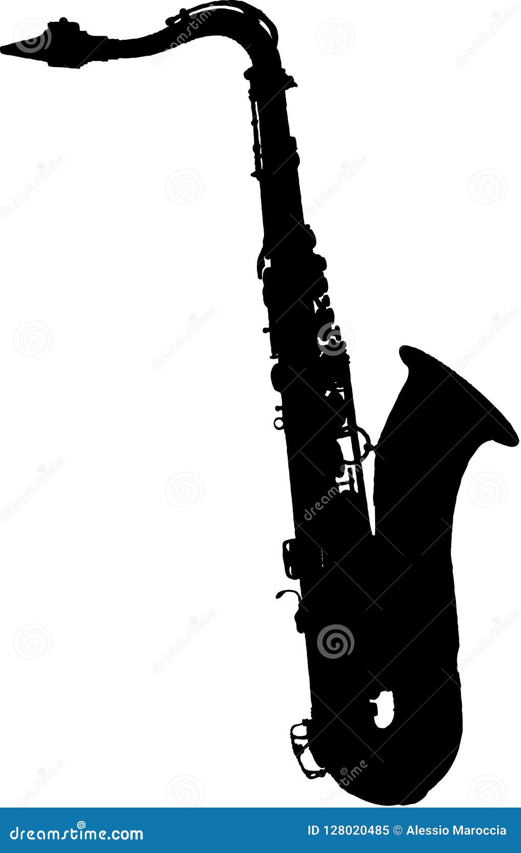 Tenor saxophone vector stock vector. Illustration of music - 128020485