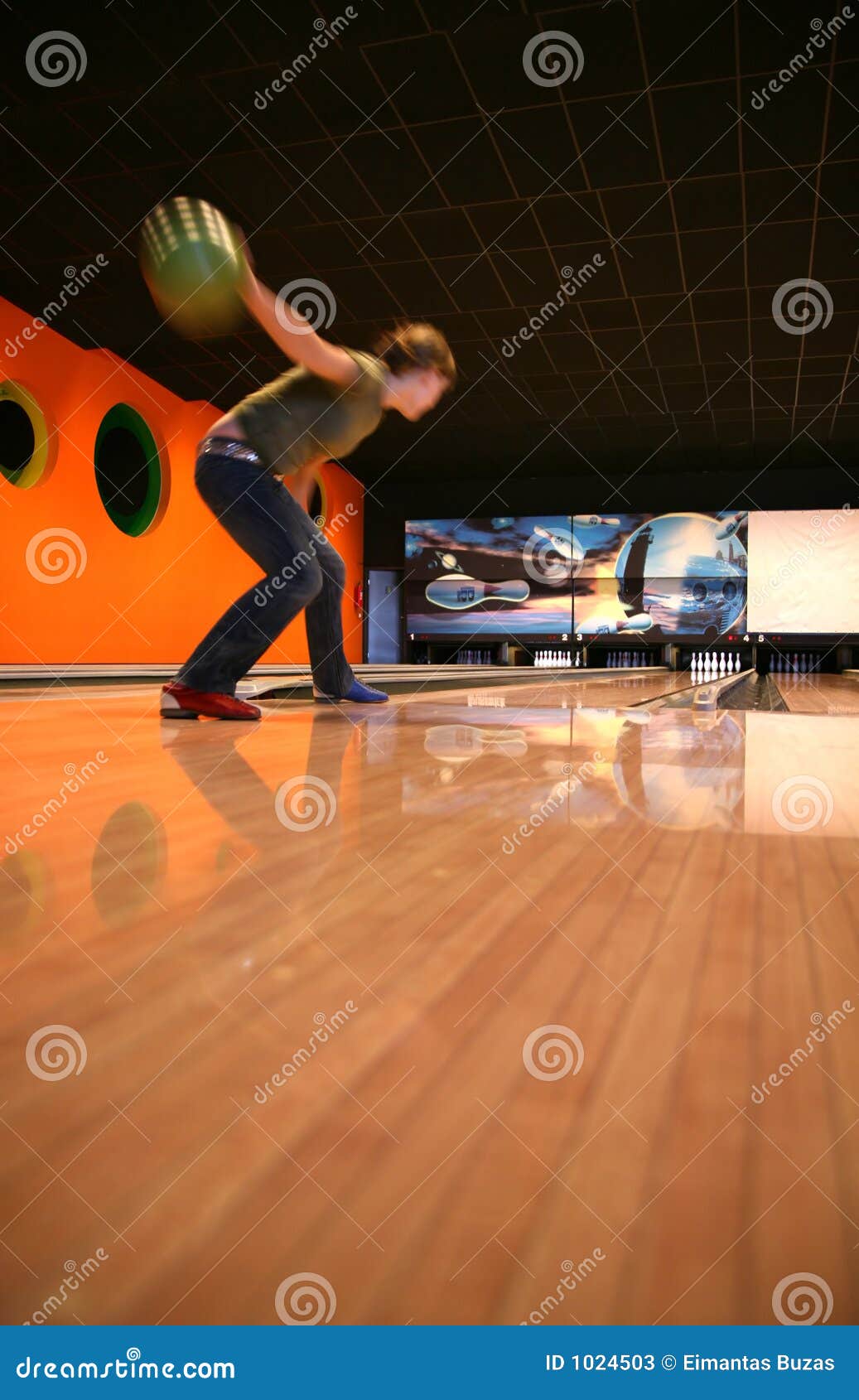 Tenpin Bowling stock image. Image of ball, impact, blur - 1024503