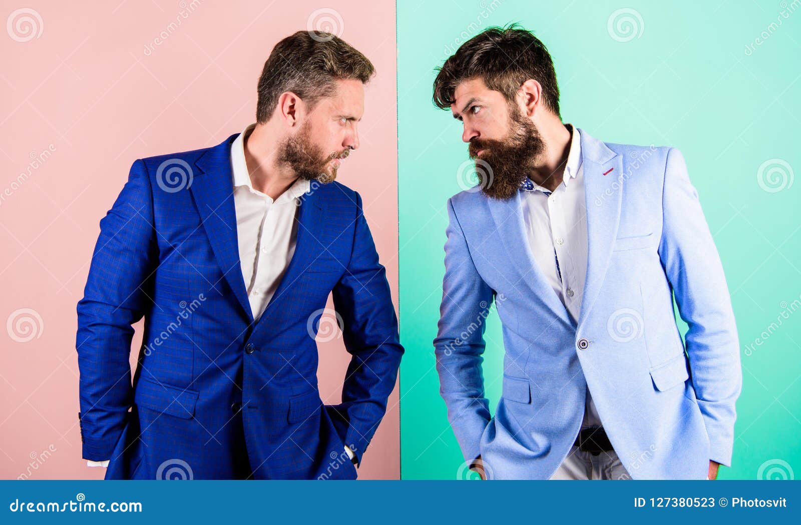 Tense Face Expression Competitors. Business Competition and ...