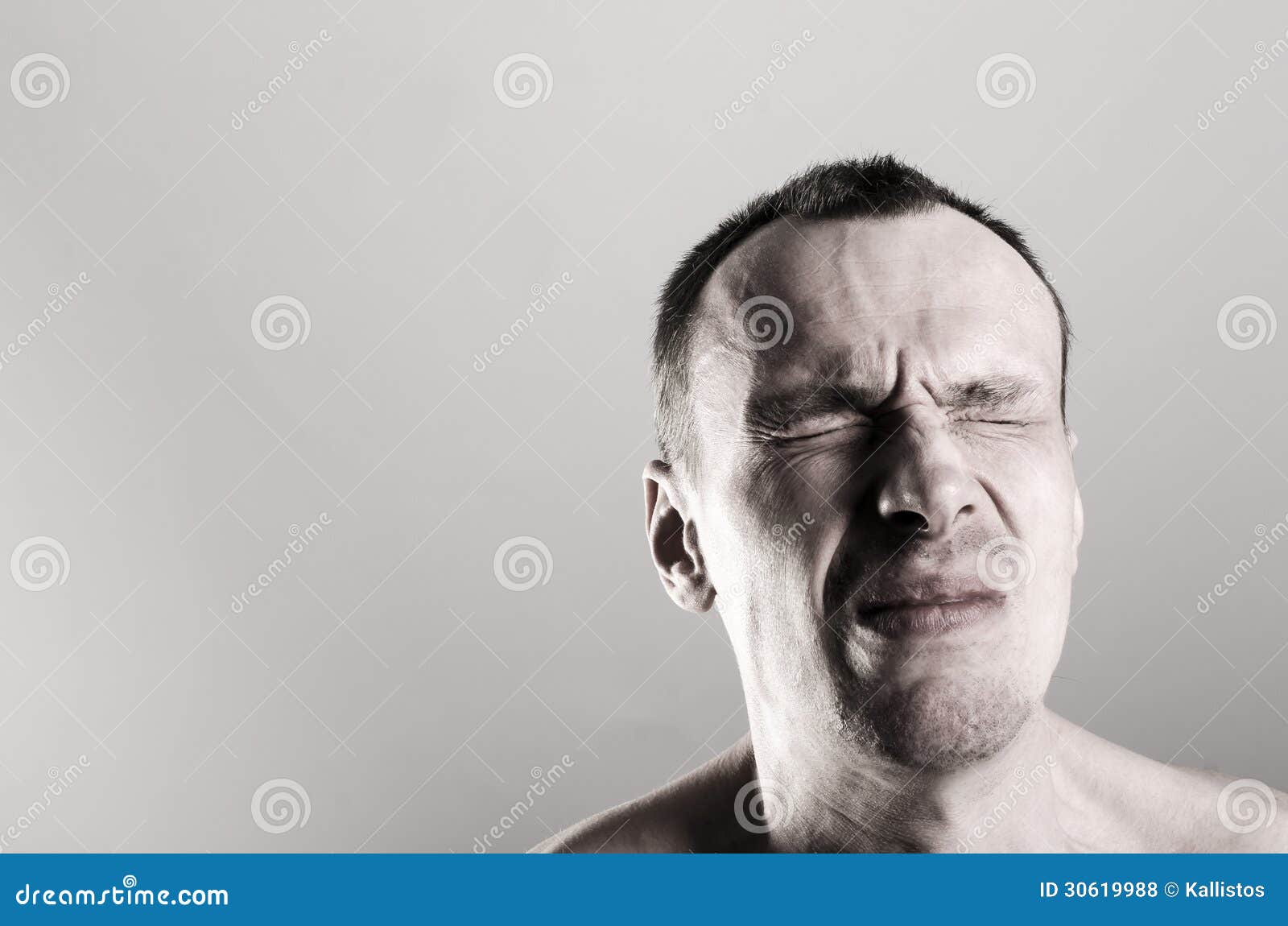 Tense man stock photo. Image of exhausted, eyes, emotion - 30619988