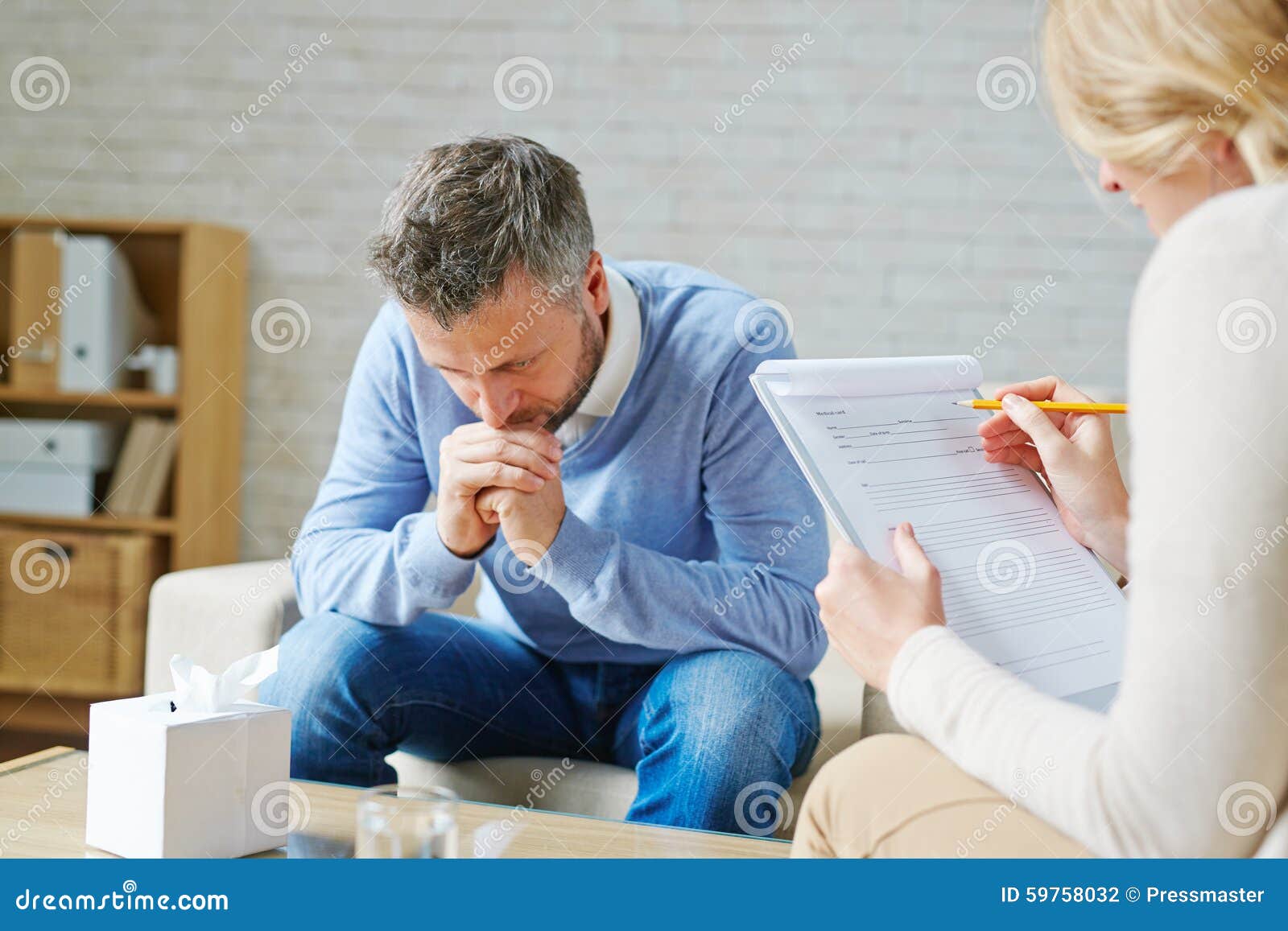 Tense man stock photo. Image of psychiatrist, tense, people - 59758032